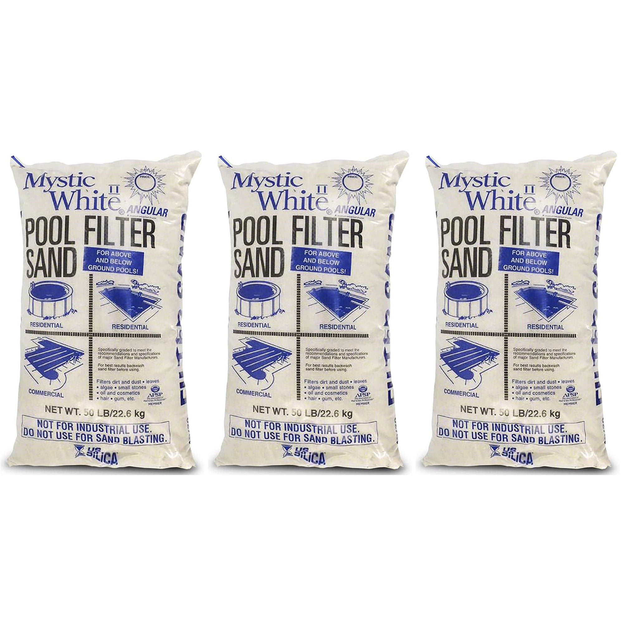 U.S. Silica Mystic White II Pool Filter Sand, Filtration Bags, 50lbs ...