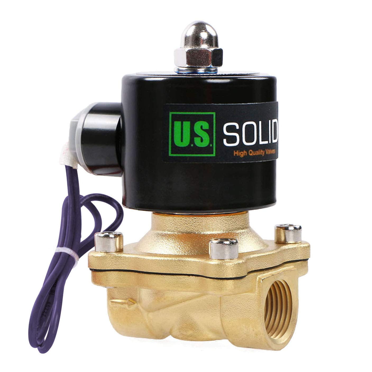 U.S. Solid Electric Solenoid Valve Semi-direct Lift VITON Seal Normally Closed DC 12V Brass 1/2 ...