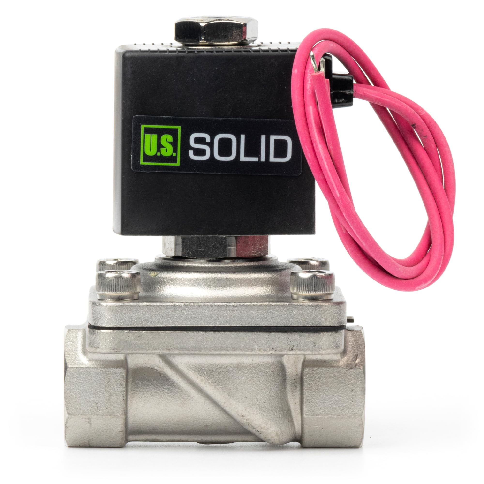U.S. Solid 1/2" Stainless Steel Solenoid Valve - 12V DC Normally Closed Electric Solenoid Valve ...
