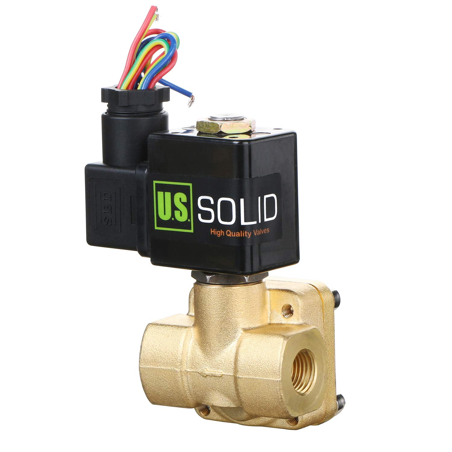 U.S. Solid 1/4" NPT Brass Electric Solenoid Valve DC 12V VITON Pilot Normally Closed - Walmart.com