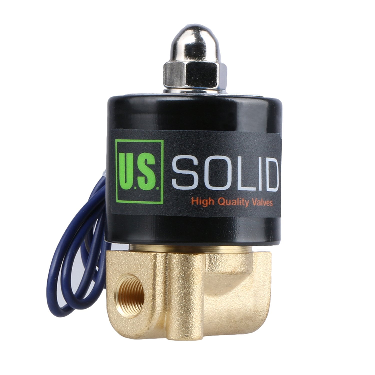 U.S. Solid Electric Solenoid Valve Direct Acting NBR Seal Normally Closed DC 12V Brass 1/8 inch ...