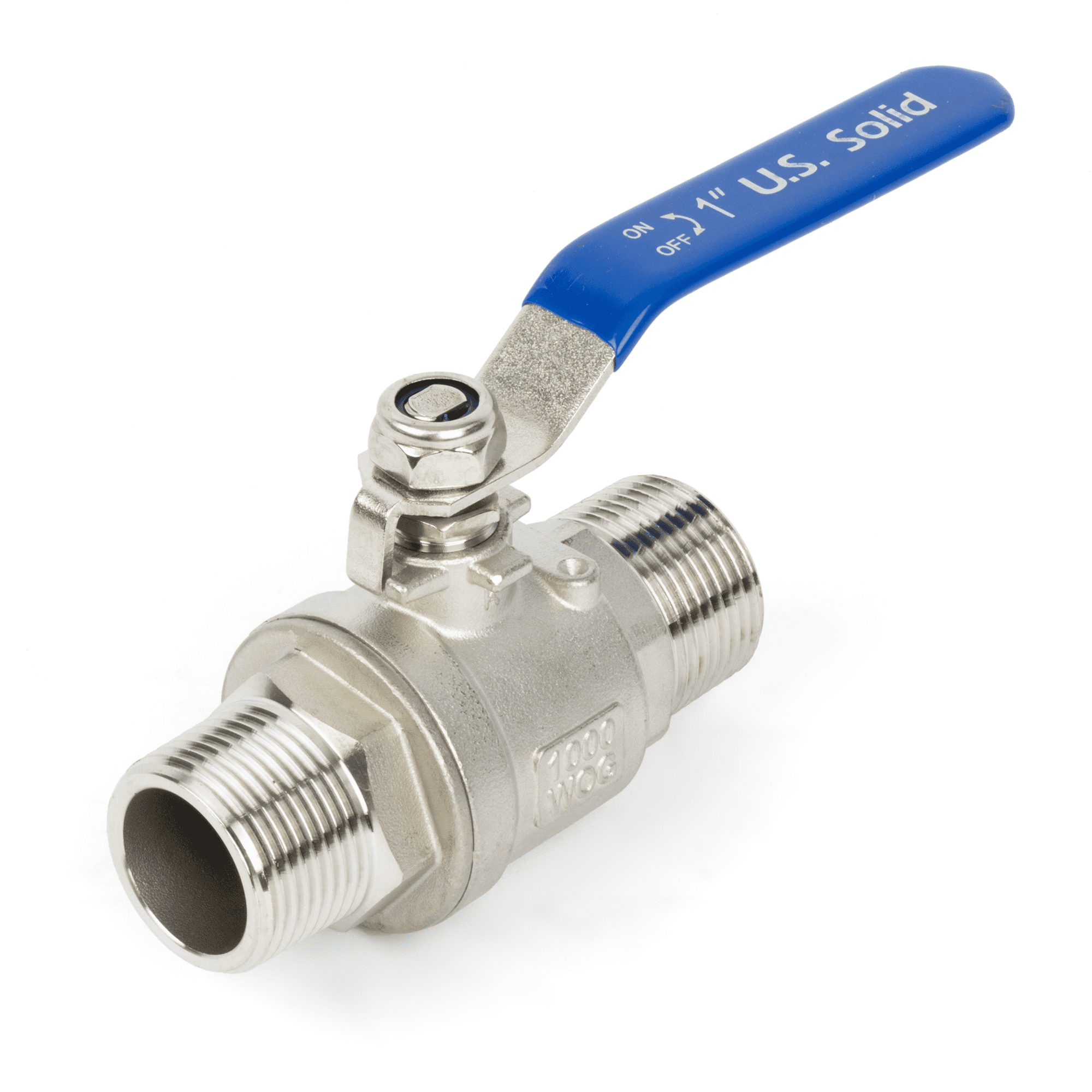 U.S. Solid 1" Ball Valve- 304 Stainless Steel Full Port, 1000 WOG ...