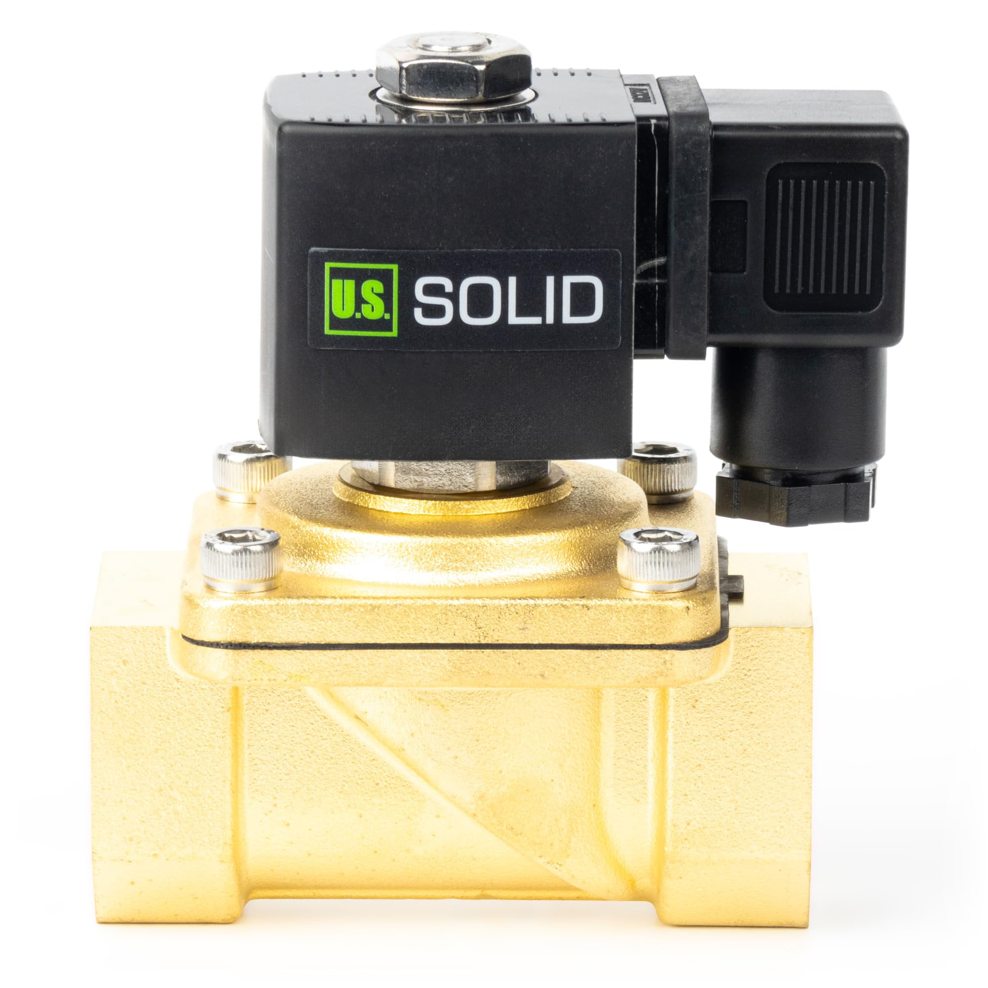 U.S. Solid 1" Brass Solenoid Valve - 12V DC Normally Closed Electric Solenoid Valve with Viton ...