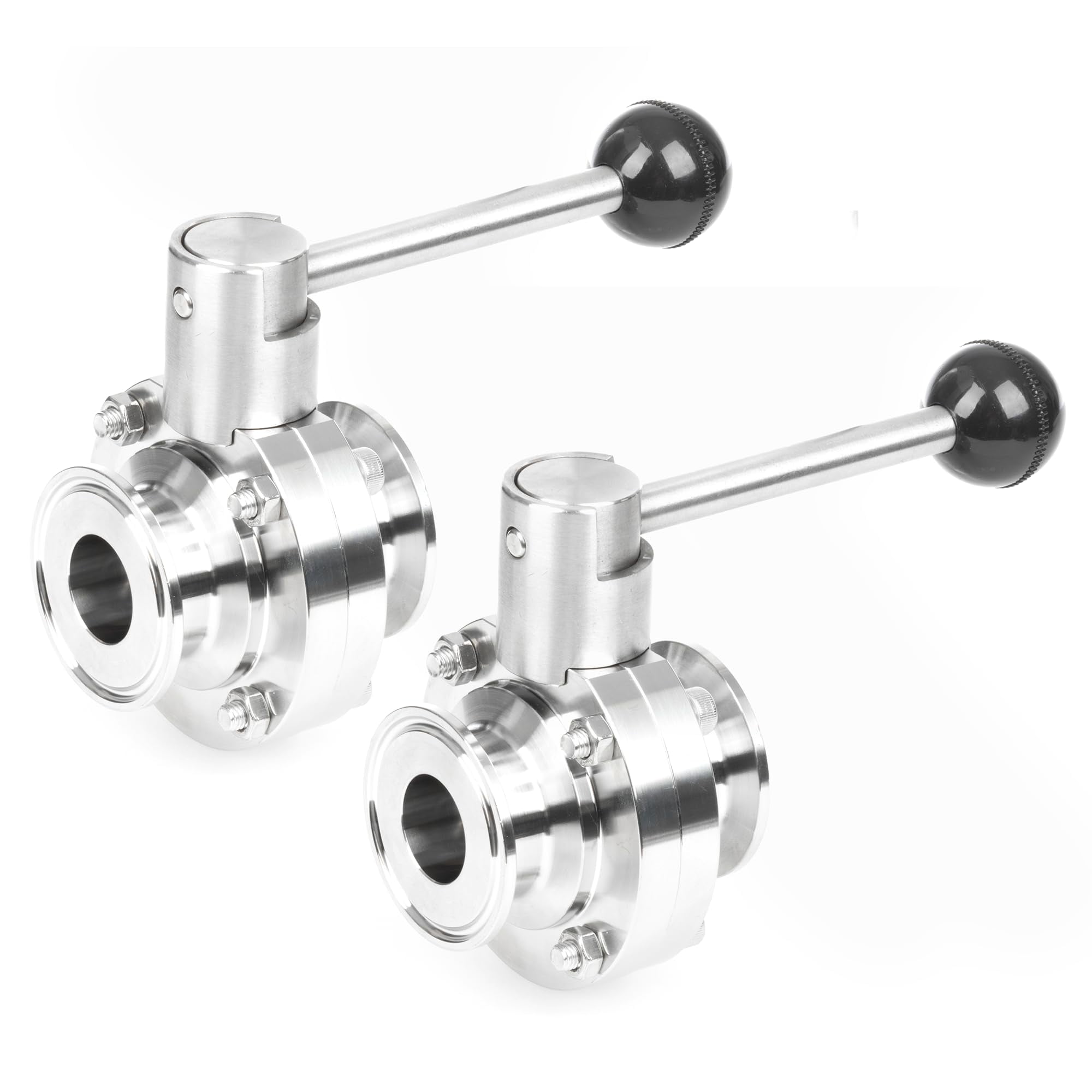 U.S. Solid Tri Clamp Sanitary Butterfly Valve, 304 Stainless Steel, 1 ...