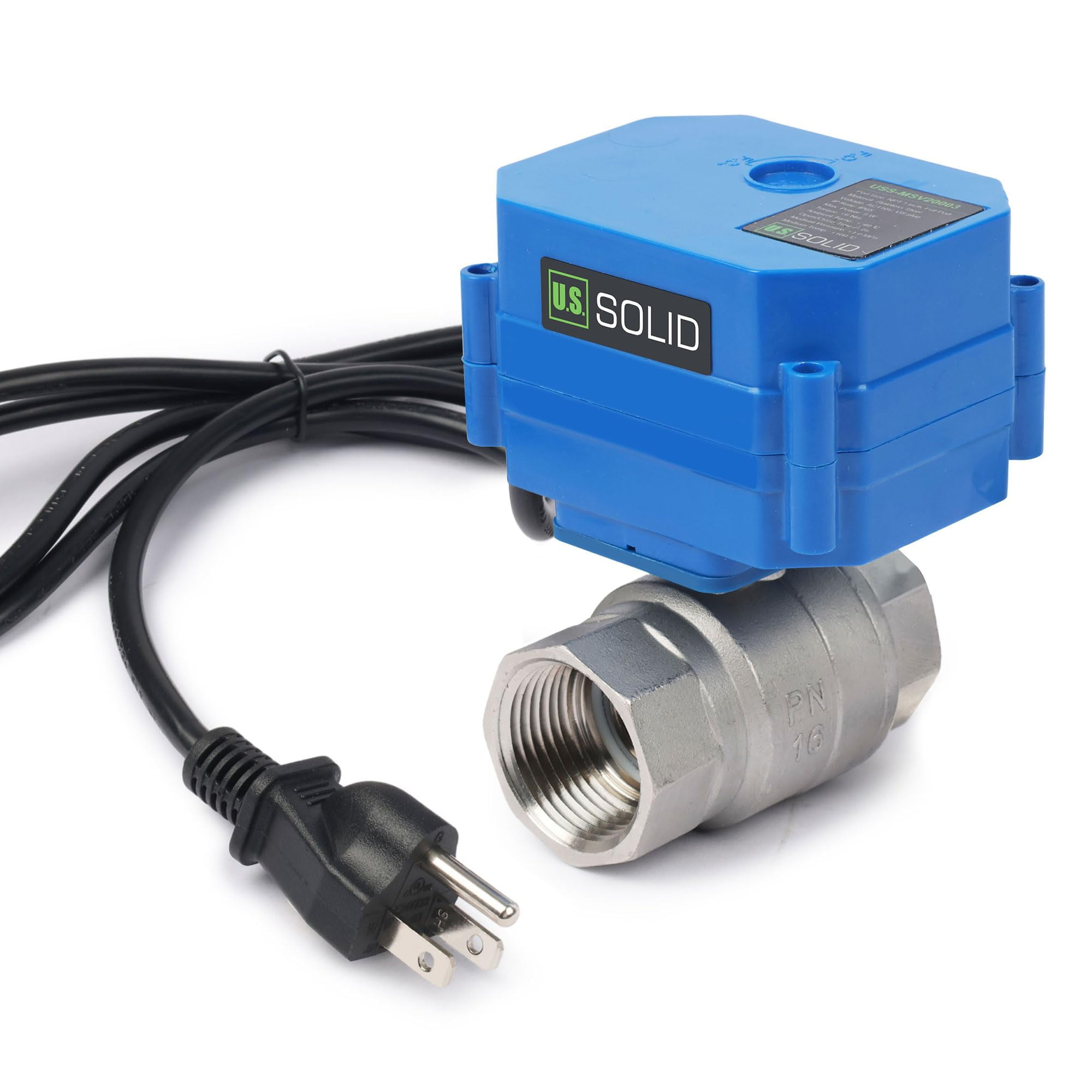 U. S. Solid IP65 Motorized Ball Valve with US Plug 1 in NPT Full Port ...