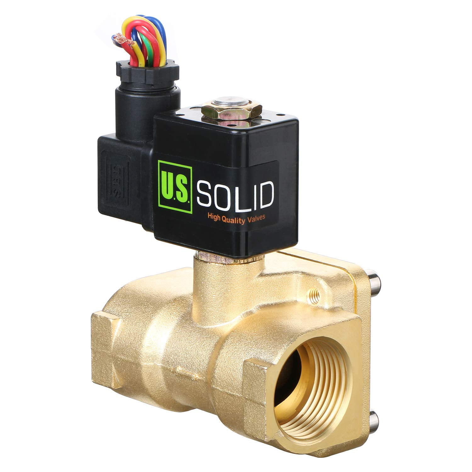 U.S. Solid Electric Solenoid Valve Pilot Operated VITON Seal Normally Closed AC 110V Brass 1 ...