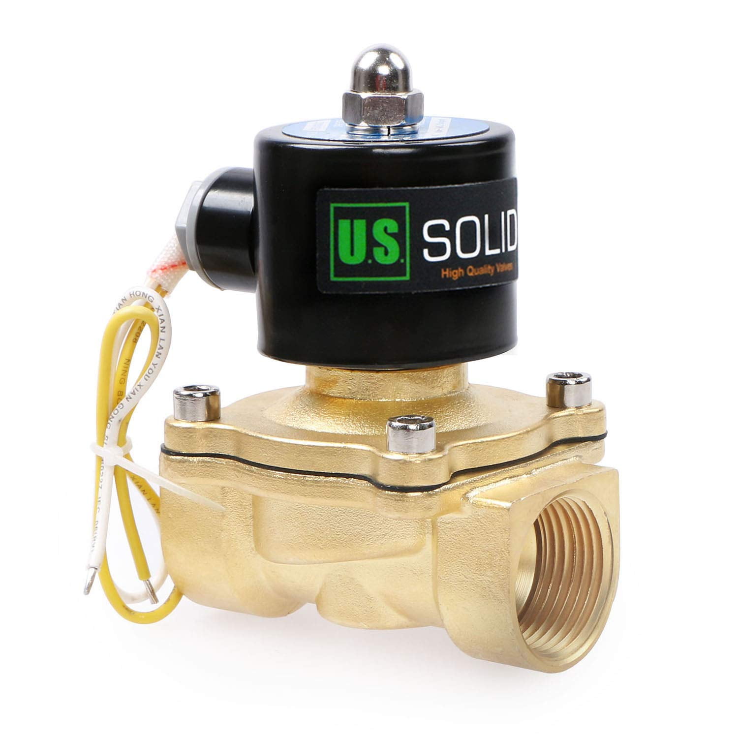U.S. Solid 1" NPT Brass Electric Solenoid Valve, AC 110V, VITON, Normally Closed - Walmart.com