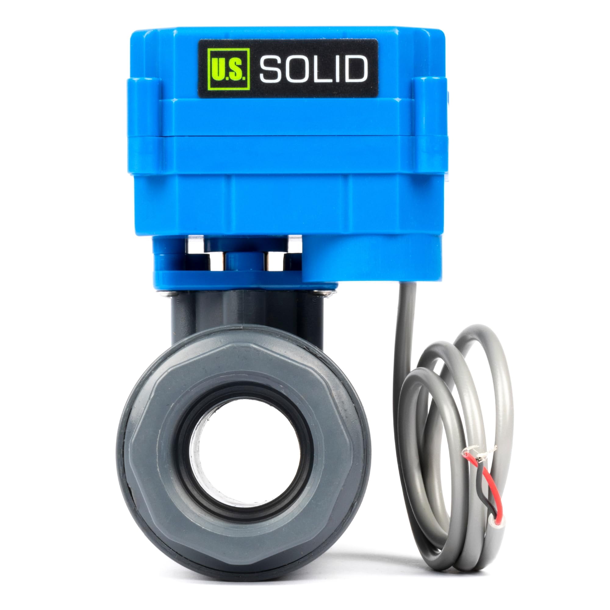 U.S. Solid Motorized Ball Valve, 1 in NPT, Full Port UPVC, IP65, AC/DC ...