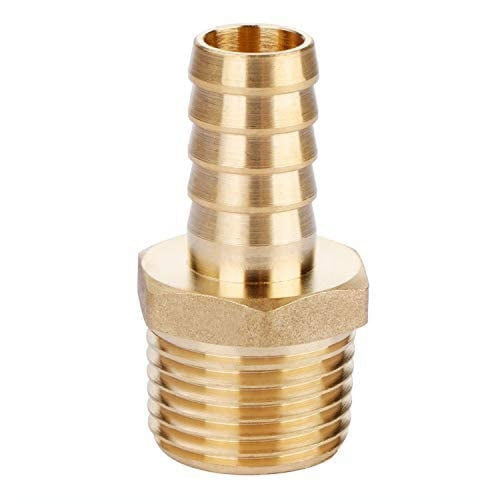 U.S. Solid 1pc Brass Hose Fitting Pipe Conector Adapter, 3/8in Barb to ...