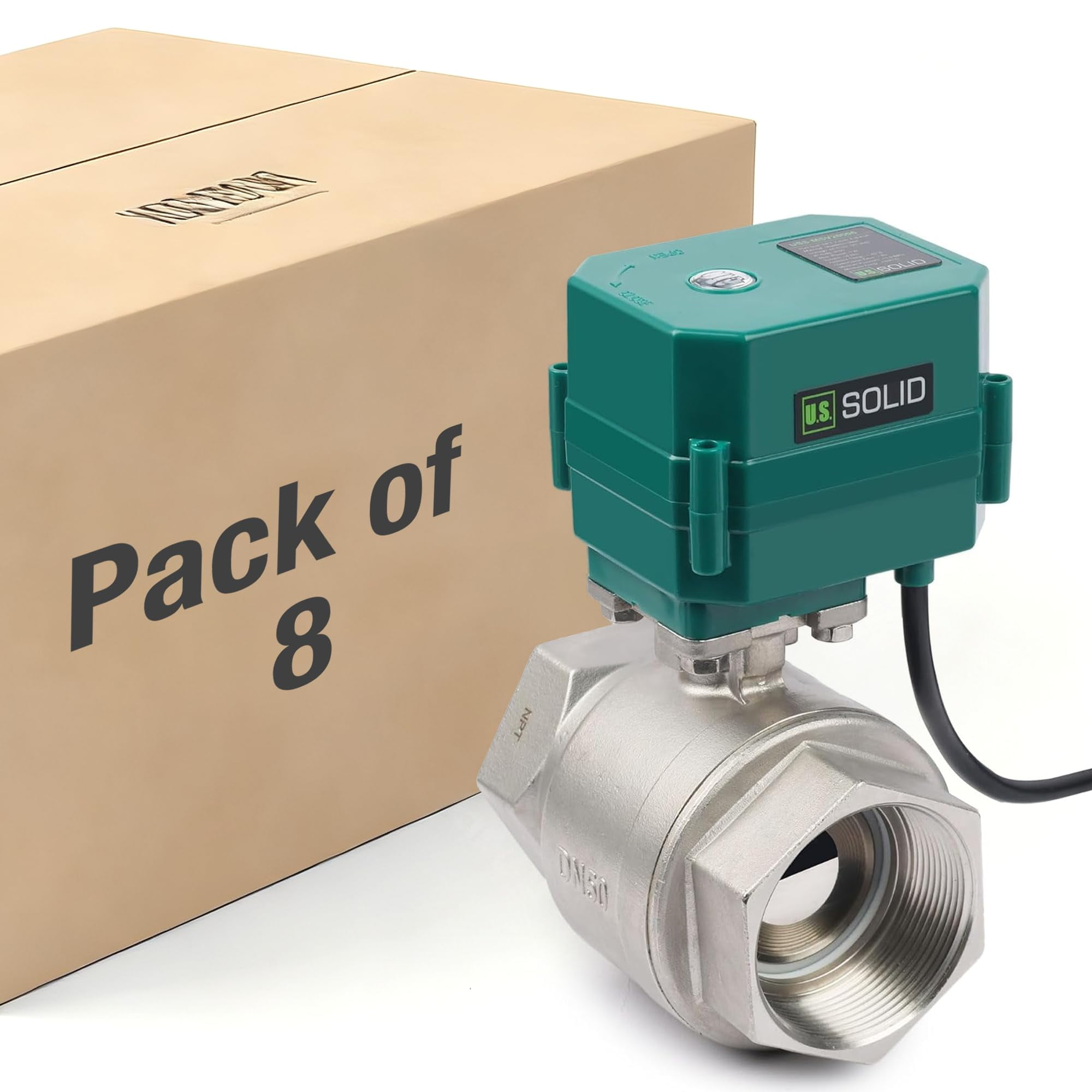 U.S. Solid 2" Motorized Ball Valve with US Plug 110VAC Stainless Steel ...