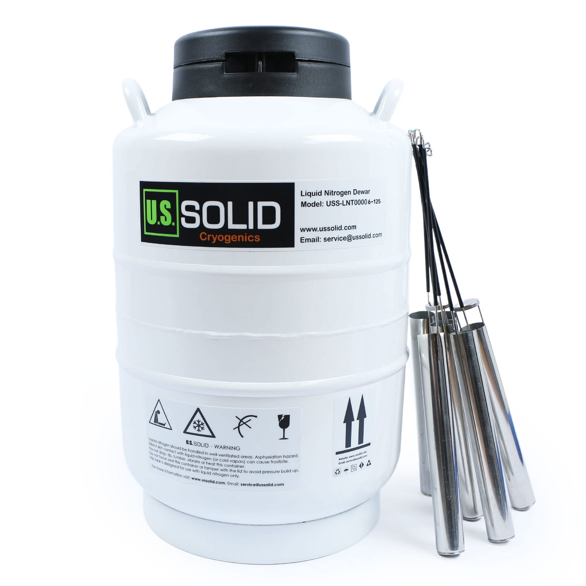 U.S. Solid 20L Cryogenic Container Liquid Nitrogen LN2 Tank Dewar 125mm ...