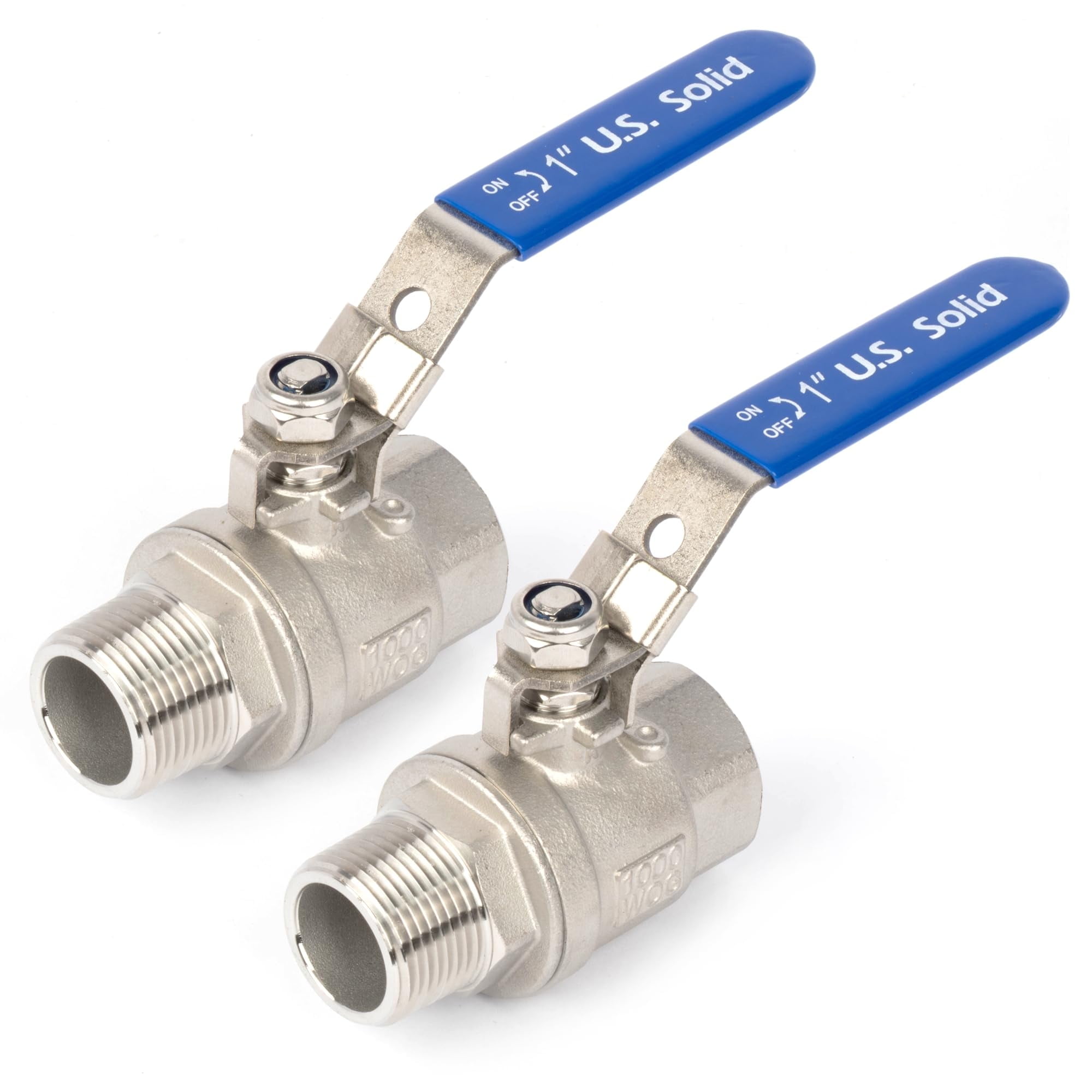 U.S. Solid 2pcs 2-Way Manual Ball Valve 316 Stainless Steel 1 in Female ...