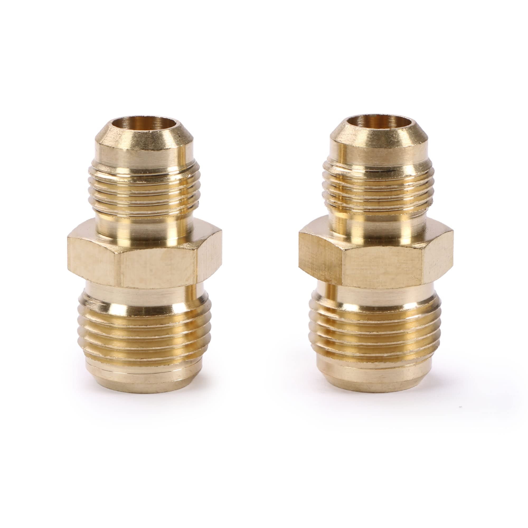 U.S. Solid 2pcs Brass Connector Gas Adapter Union Tube Coupler Pipe ...