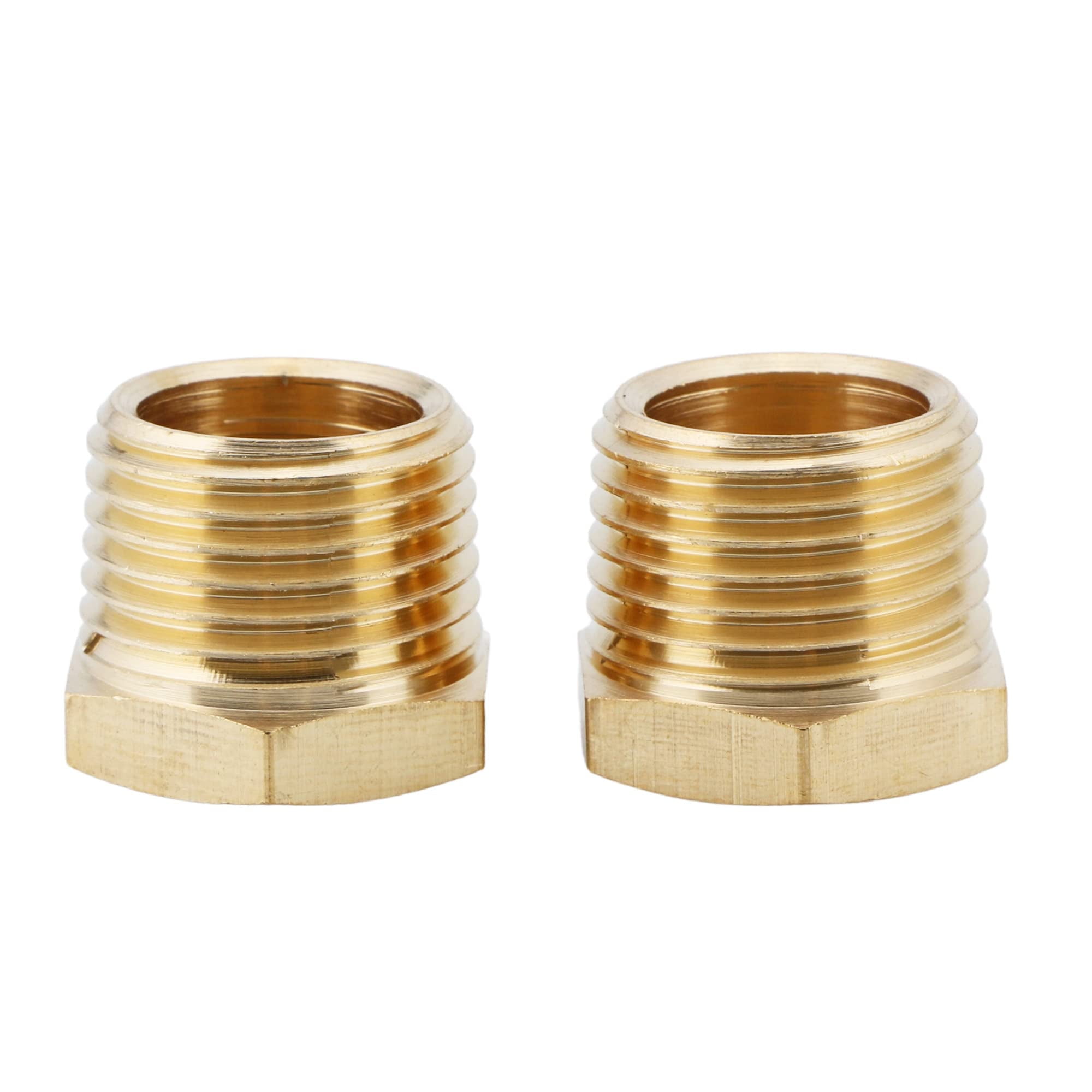 U.S. Solid 2pcs Brass Reducers Hex Bushings Pipe Fittings with 1/2in ...