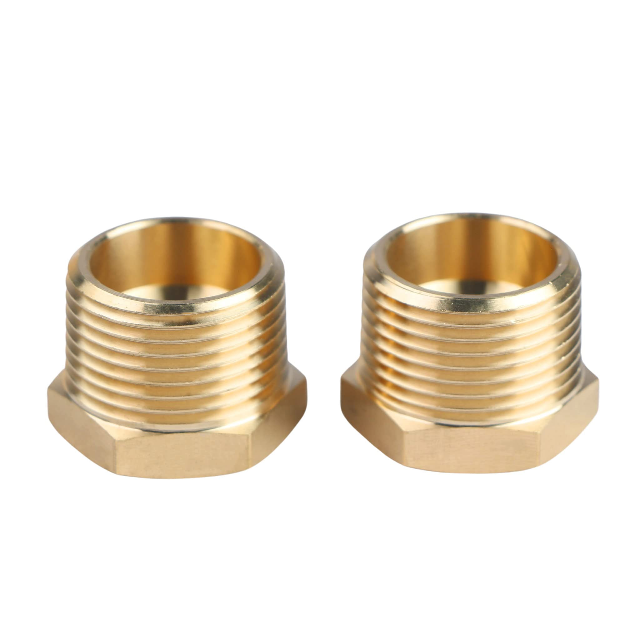 U.S. Solid 2pcs Brass Reducers Hex Bushings Pipe Fittings with 3/4in ...
