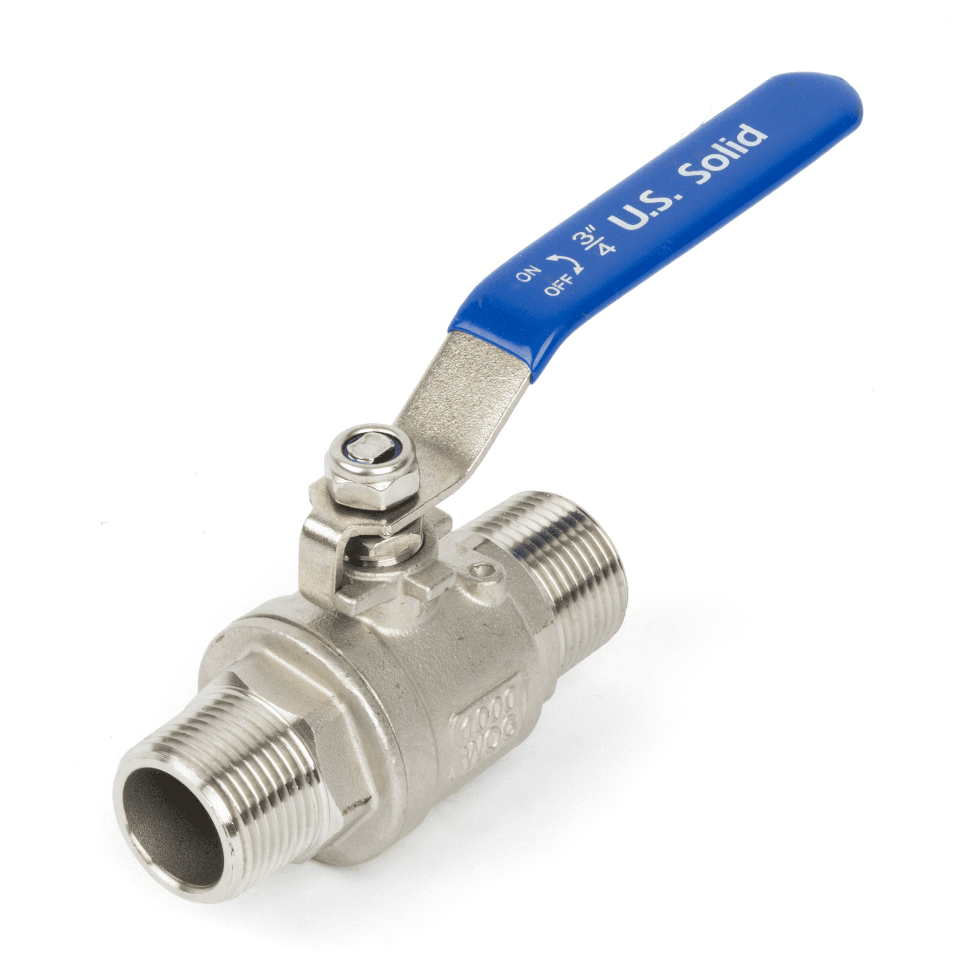 U.S. Solid 3/4" Ball Valve- 304 Stainless Steel Full Port, 1000 WOG ...