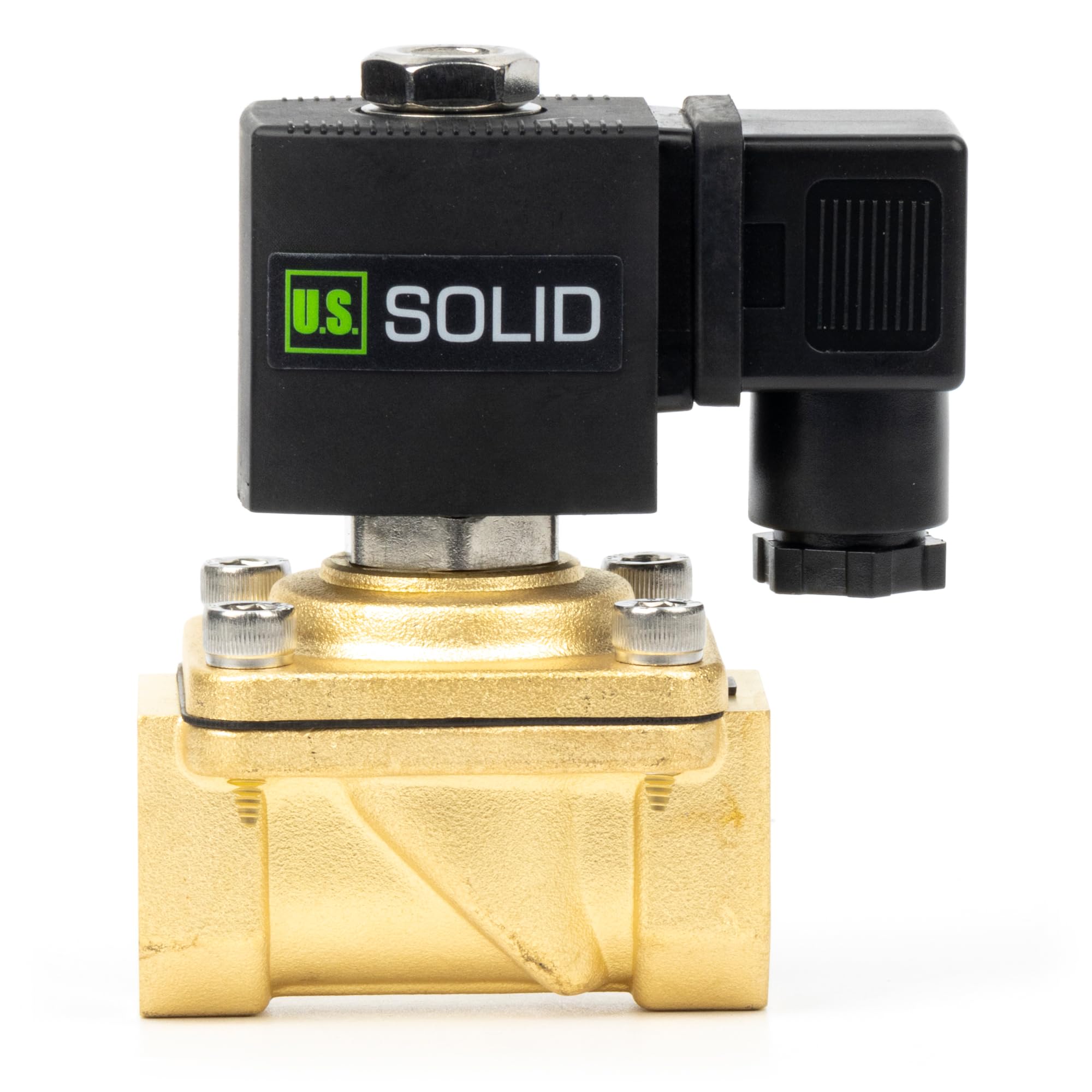 U.S. Solid 3/4" Brass Solenoid Valve - 110V AC Normally Closed Electric Solenoid Valve with ...