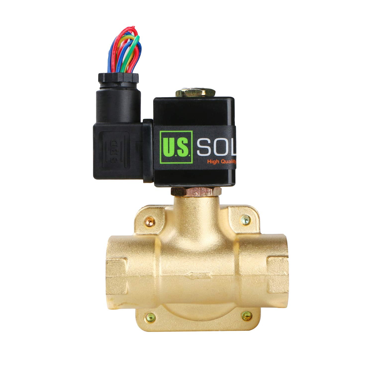 U.S. Solid Electric Solenoid Valve Pilot Operated VITON Seal Normally Closed DC 12V Brass 3/4 ...