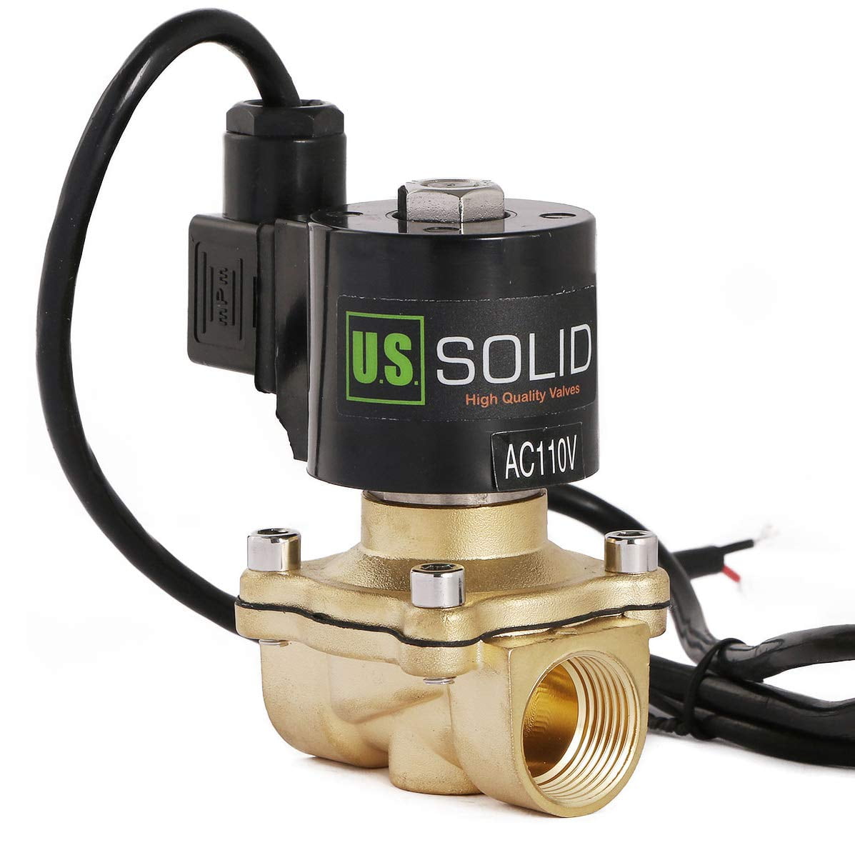 U.S. Solid 3/4" NPT Electric Solenoid Valve 110V AC Normally Closed Brass IP67 - Walmart.com