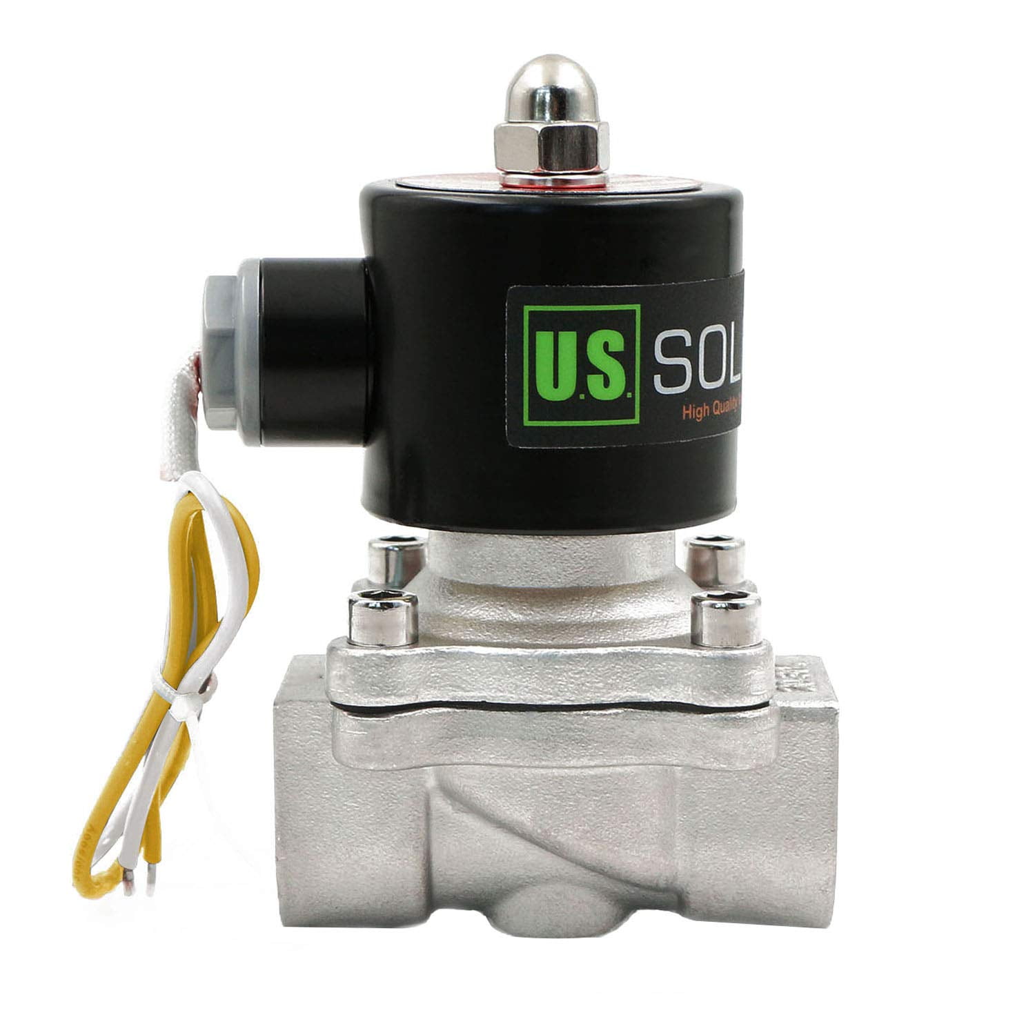 U.S. Solid 3/4" NPT Stainless Steel Electric Solenoid Valve AC 110V VITON Semi-Direct Normally ...