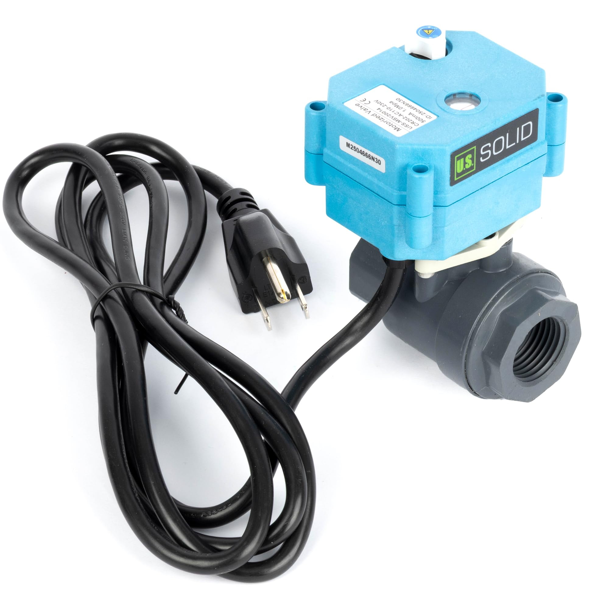 U.S. Solid 3/4” PVC Motorized Ball Valve - Plastic Electrical, US Plug ...