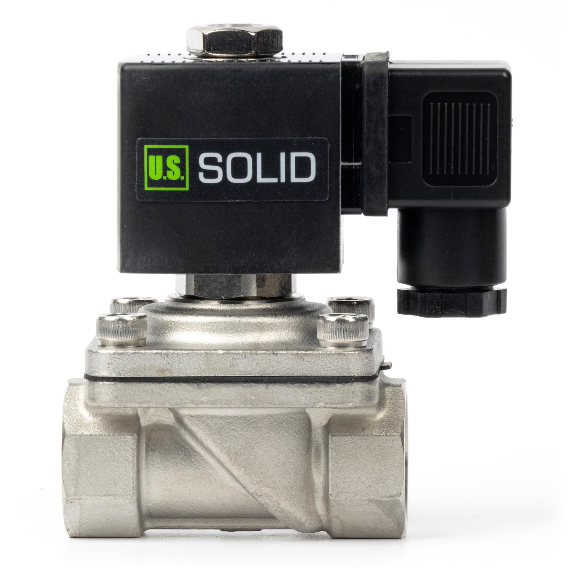 U.S. Solid 3/4" Stainless Steel Solenoid Valve - 12V DC Normally Closed Electric Solenoid Valve ...