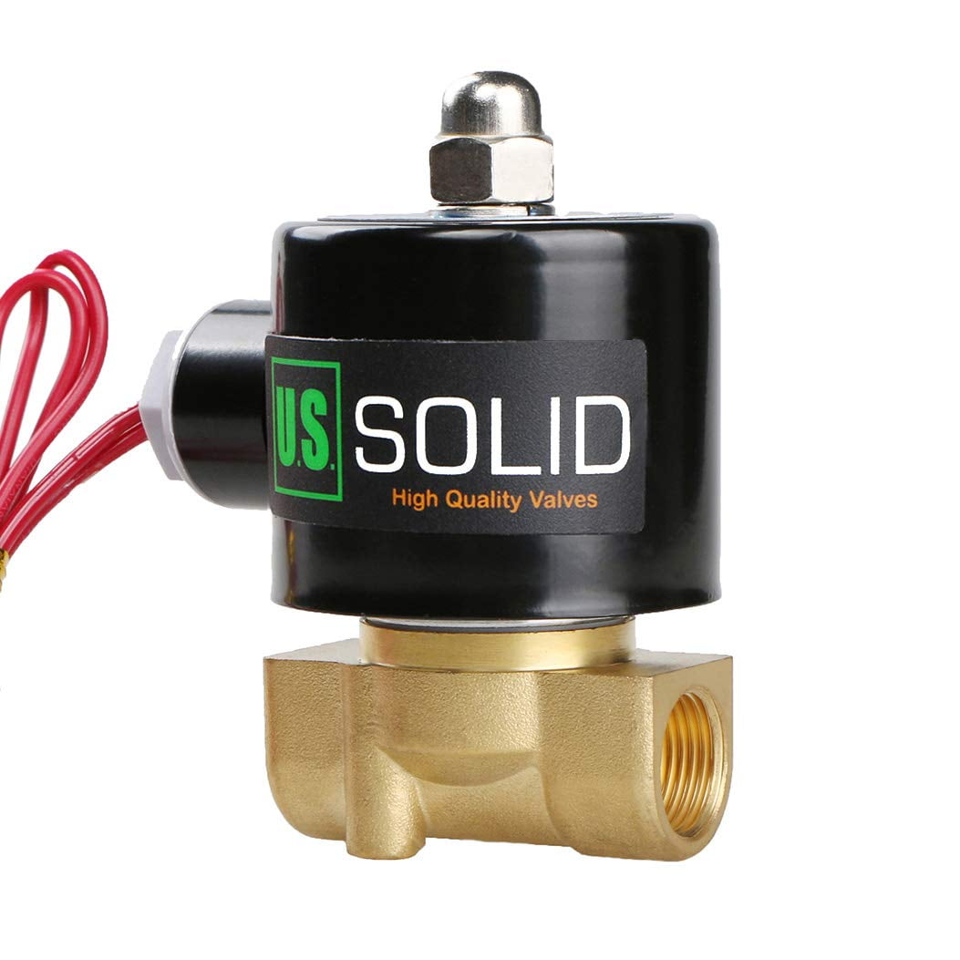 U.S. Solid 3/8" NPT Brass Electric Solenoid Valve AC 24V VITON Direct Normally Closed - Walmart.com