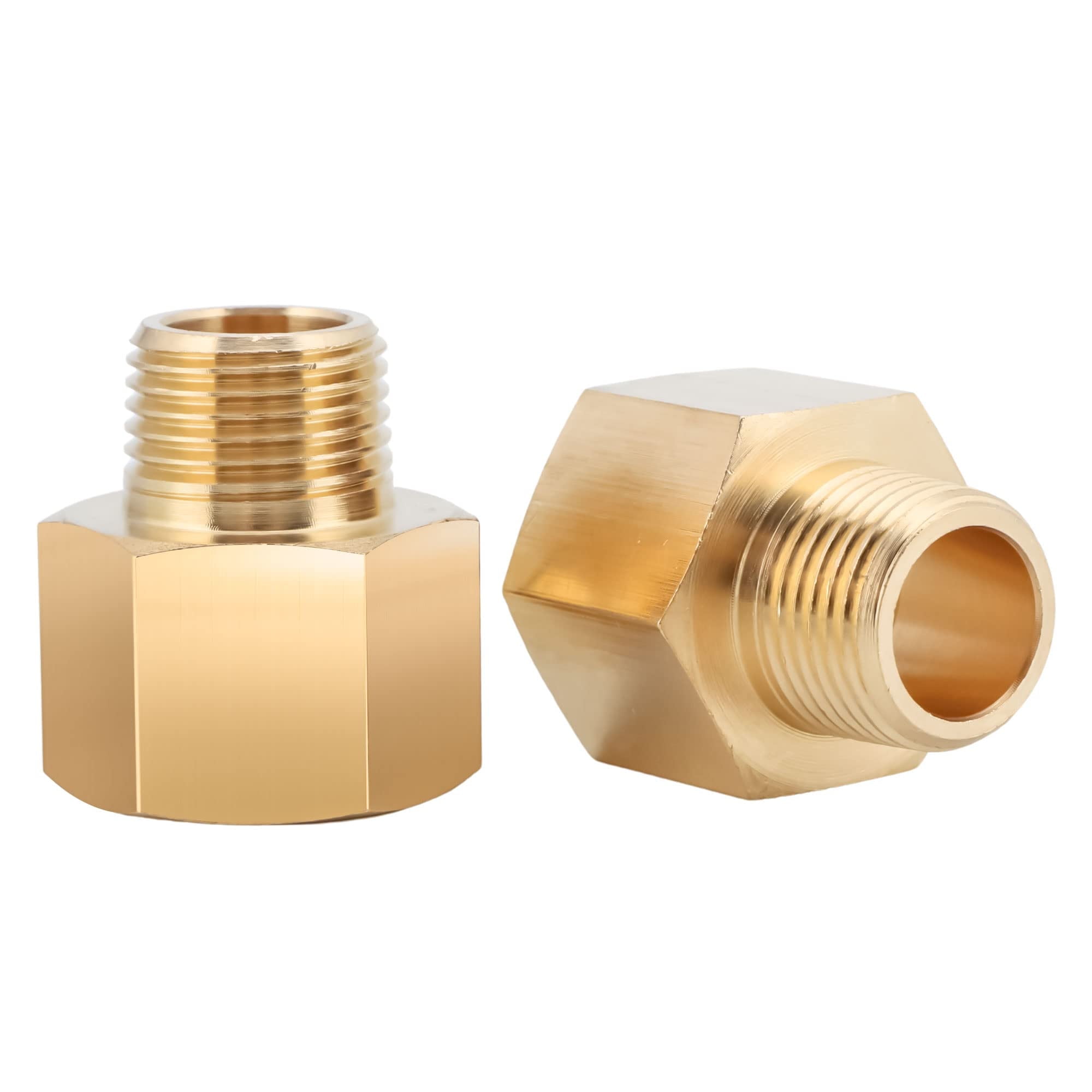 U.S. Solid 3/8 in MNPT x 1/2 in FNPT Brass Fitting Pipe Adapter Pack of ...