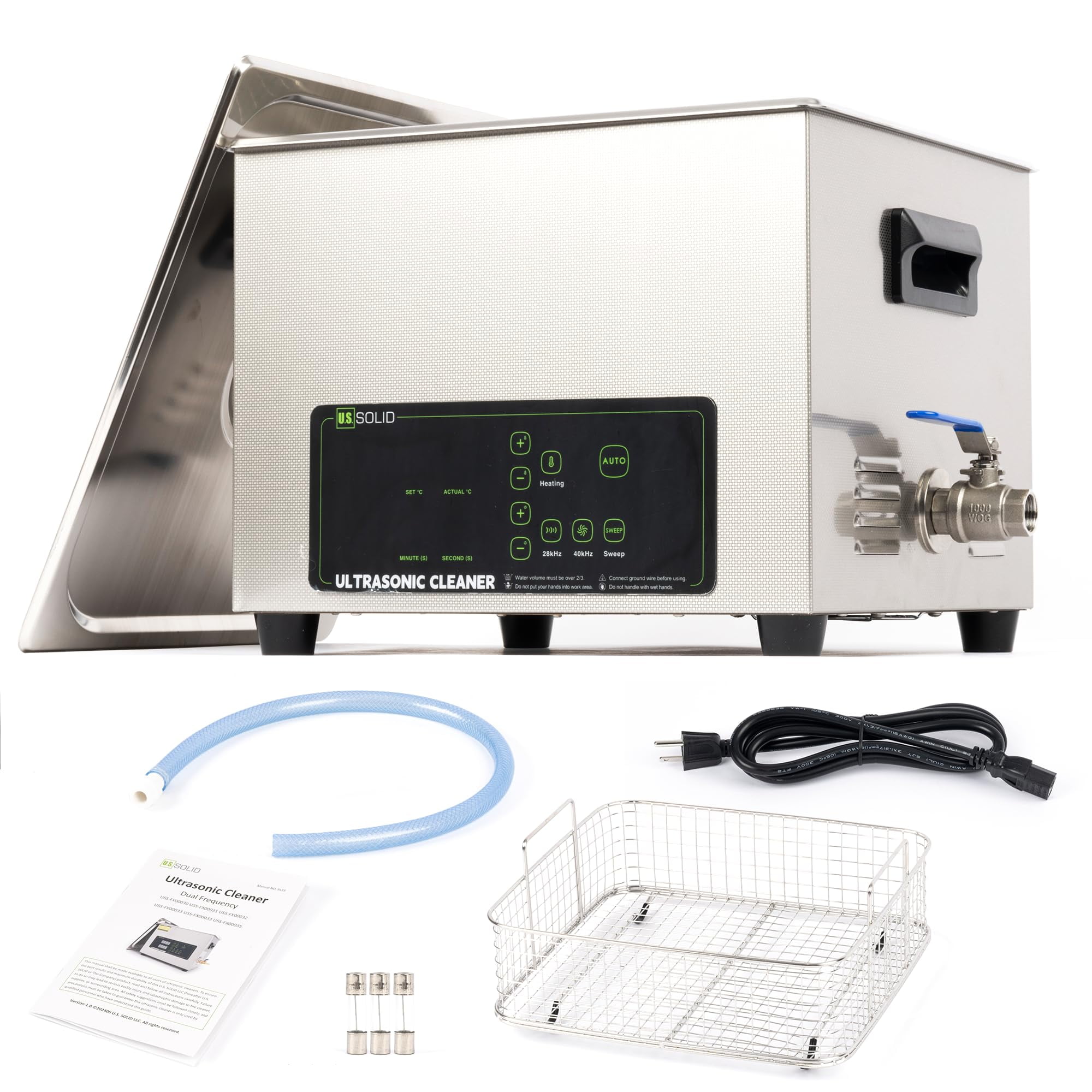 U.S. Solid 30L Ultrasonic Cleaner, Dual-Frequency Digital Cleaning ...