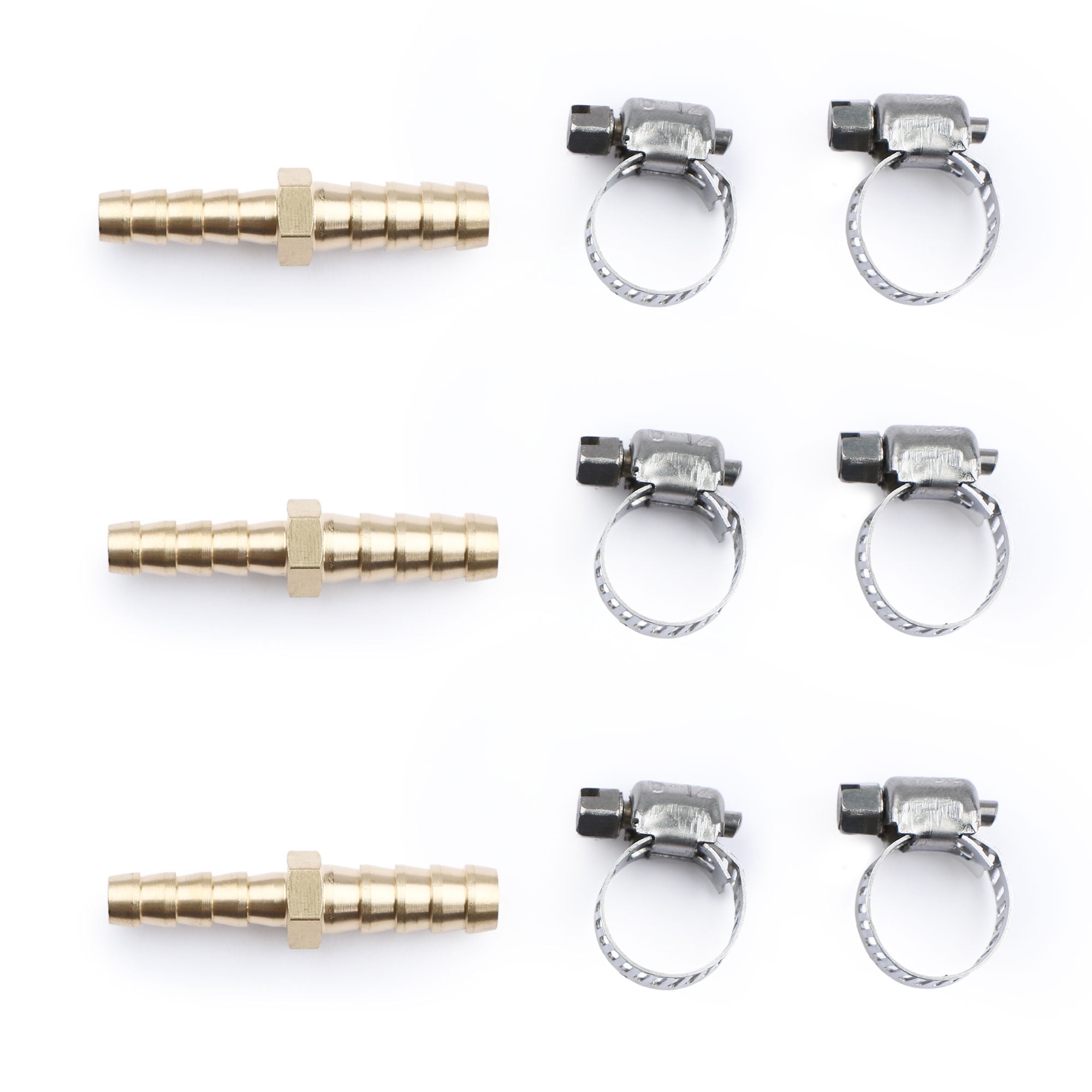 U.S. Solid 5/16 in Barb x 1/4 in Barb Brass Hose Barbed Fitting with 6 ...