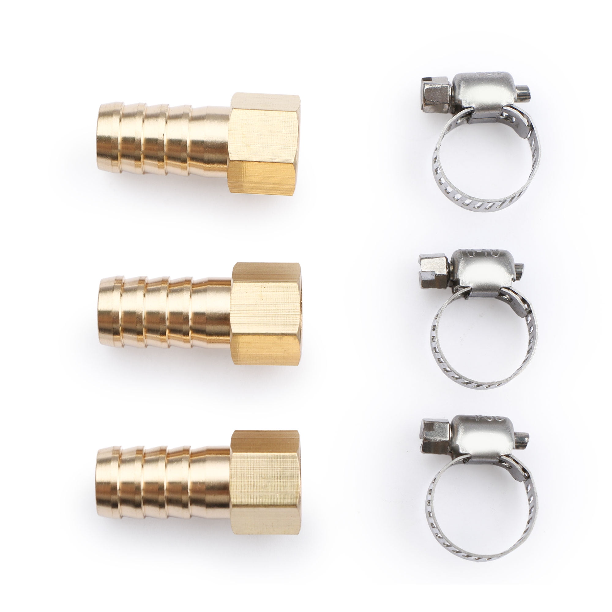 U.S. Solid 3pcs Brass Hose Fittings, Adapters, 1/2" Barb To 1/4" NPT ...
