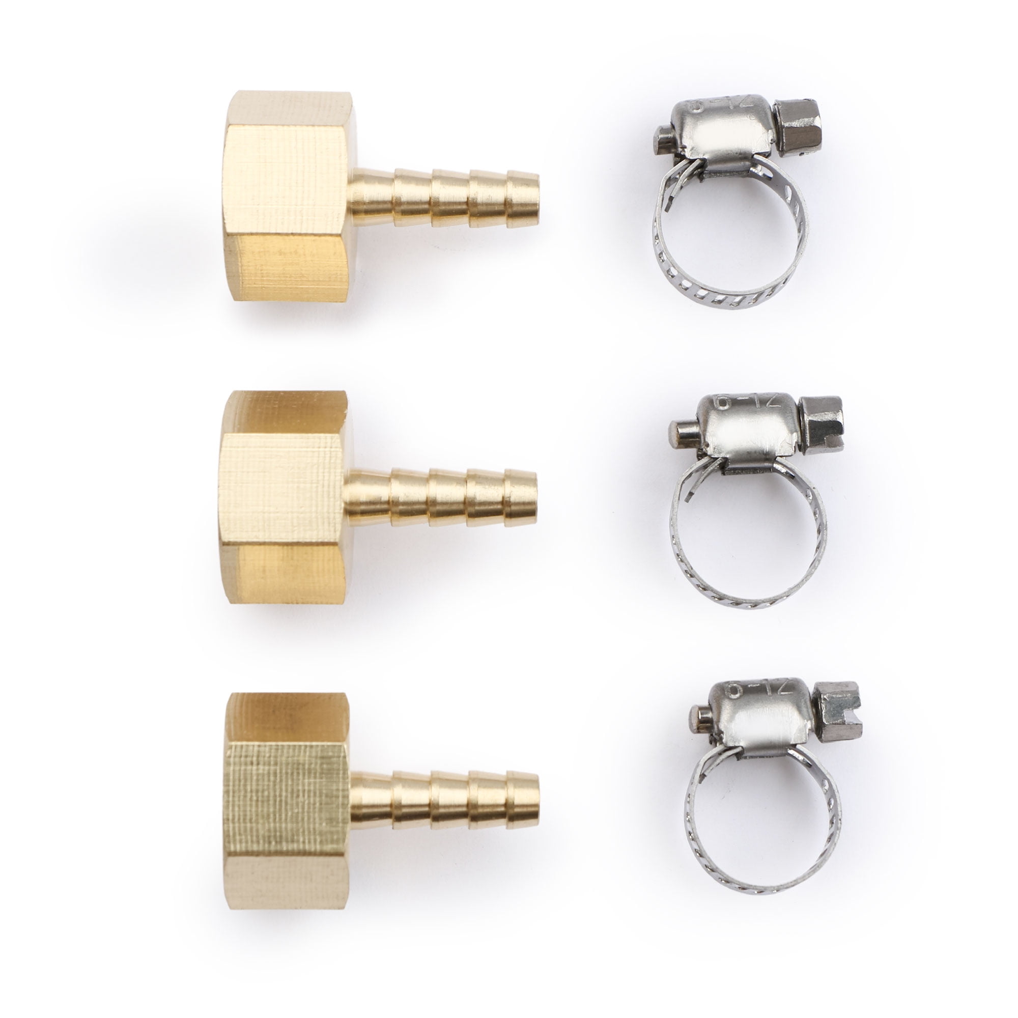 U.S. Solid 3pcs Brass Hose Fittings, Adapters, 1/4" Barb To 3/8" NPT ...