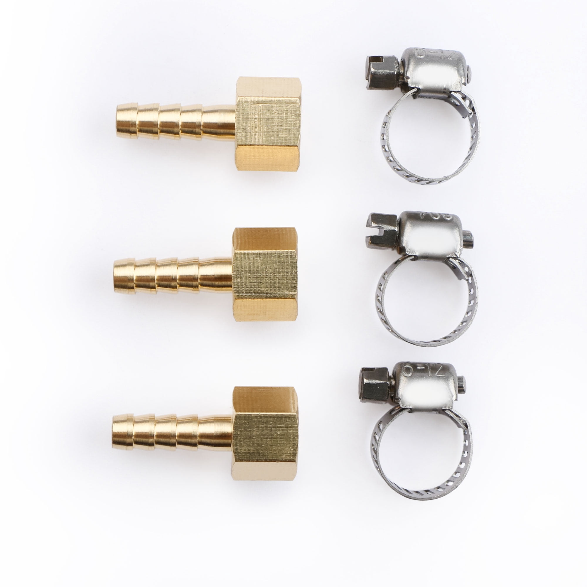 U.S. Solid 3pcs Brass Hose Fittings, Adapters, 3/8" Barb To 1/4" NPT ...