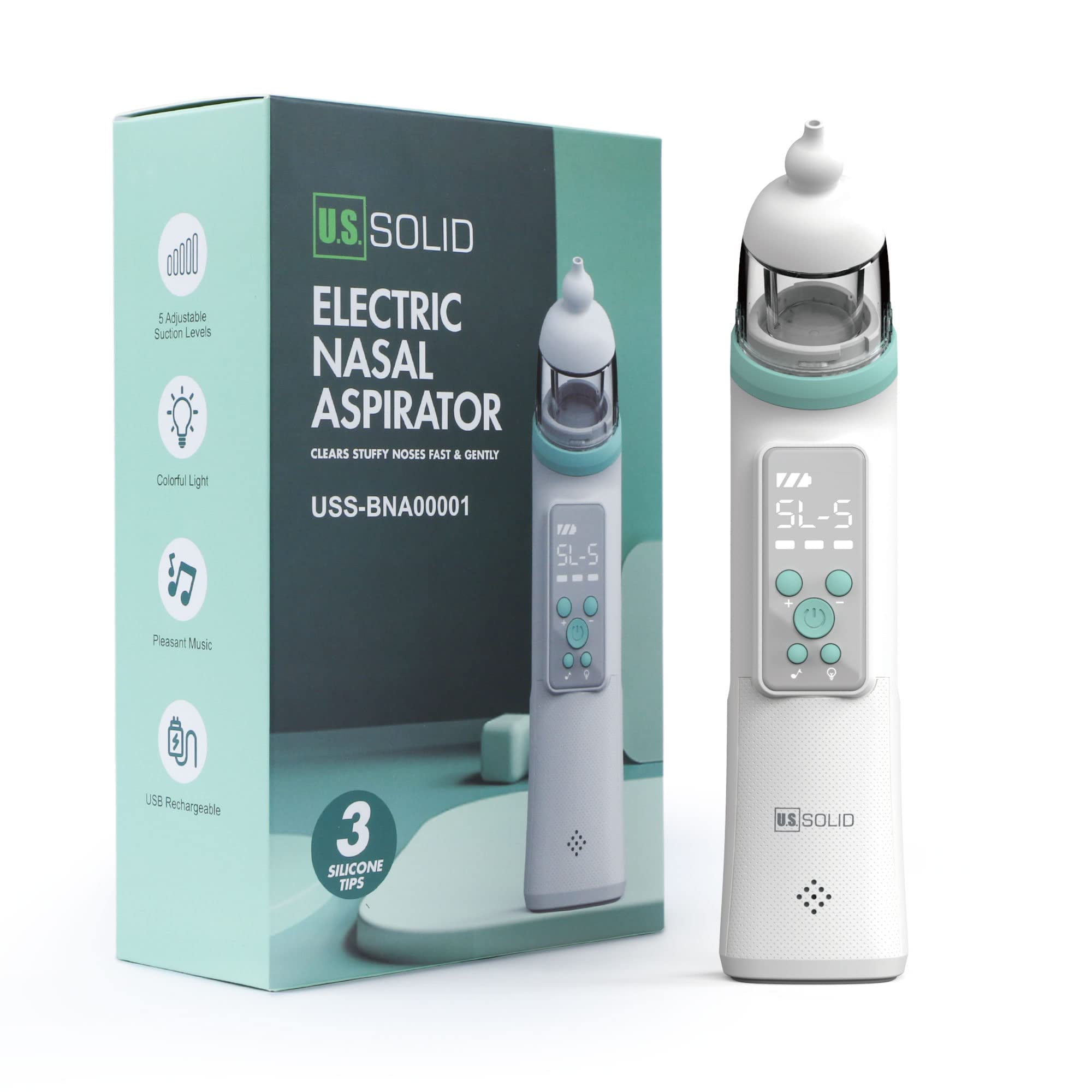 U.S. Solid Electric Nasal Aspirator Automatic Baby Nose Sucker Cleaner ...