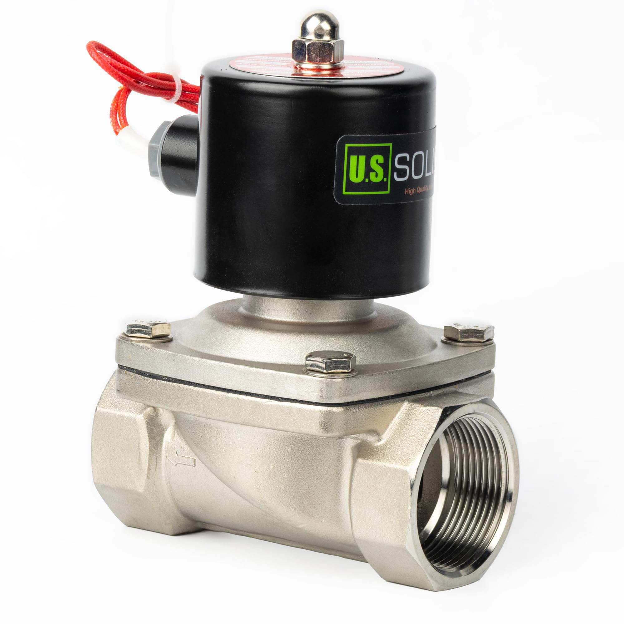 U.S. Solid Electric Solenoid Valve Semi-direct Lift VITON Seal Normally Closed AC 110V Stainless ...