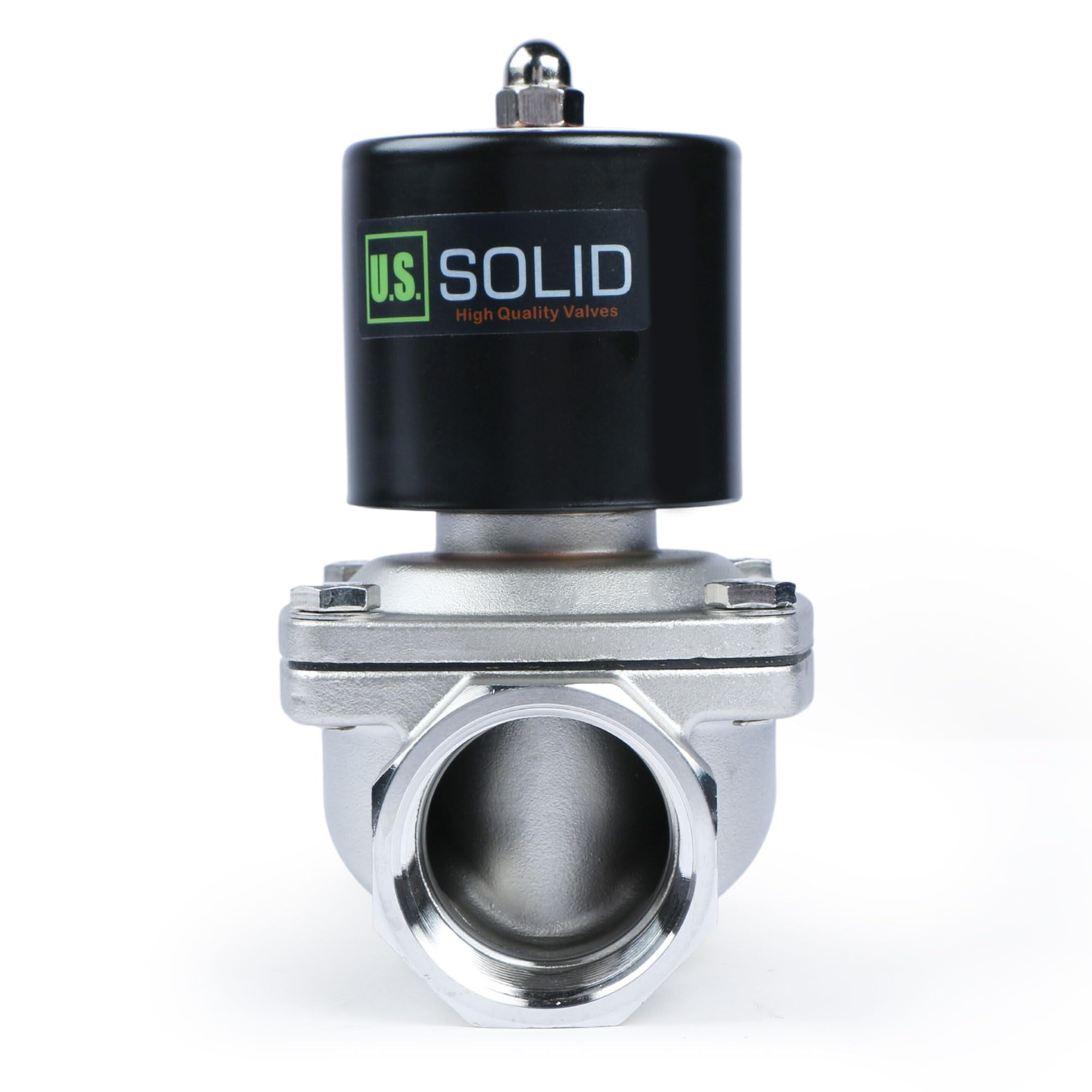 U.S. Solid Electric Solenoid Valve Semi-direct Lift VITON Seal Normally Closed DC 12V Stainless ...