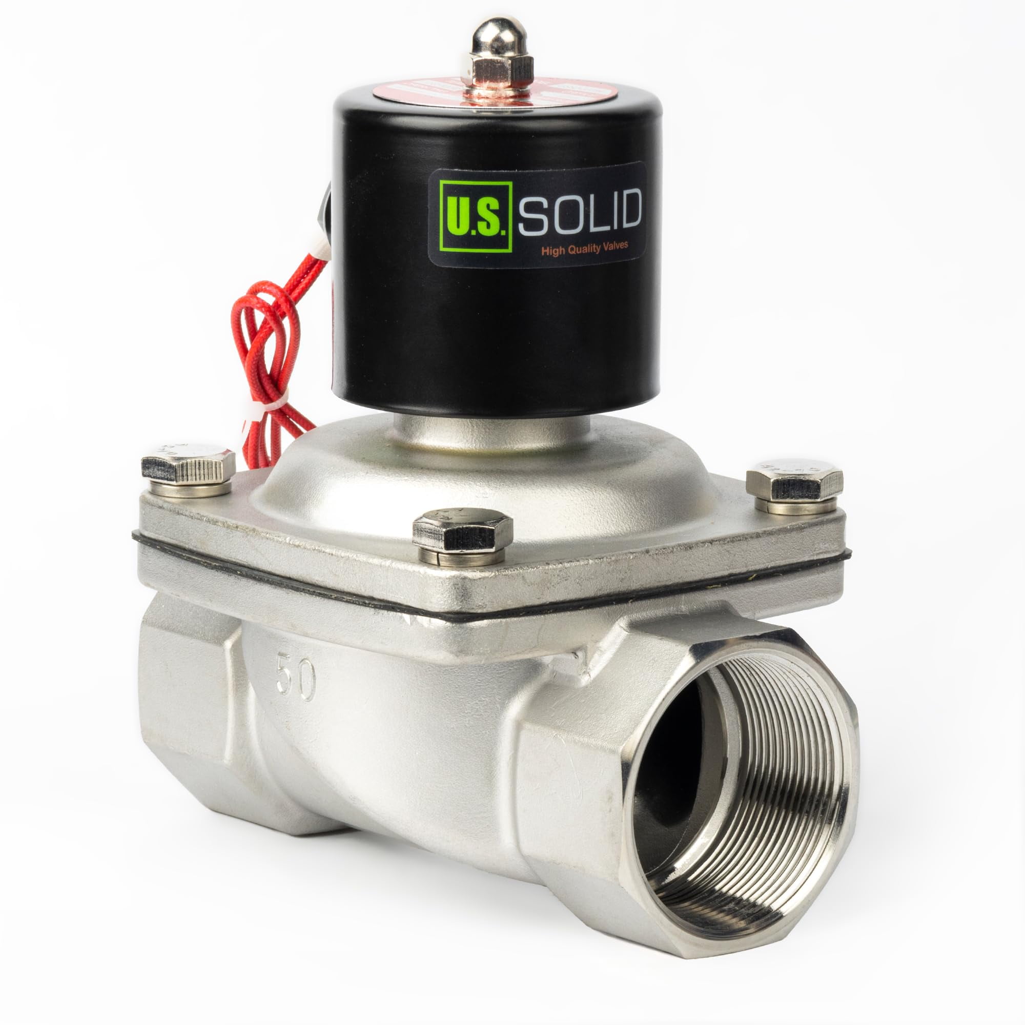 U.S. Solid Electric Solenoid Valve Semi-direct Lift VITON Seal Normally Closed AC 110V Stainless ...