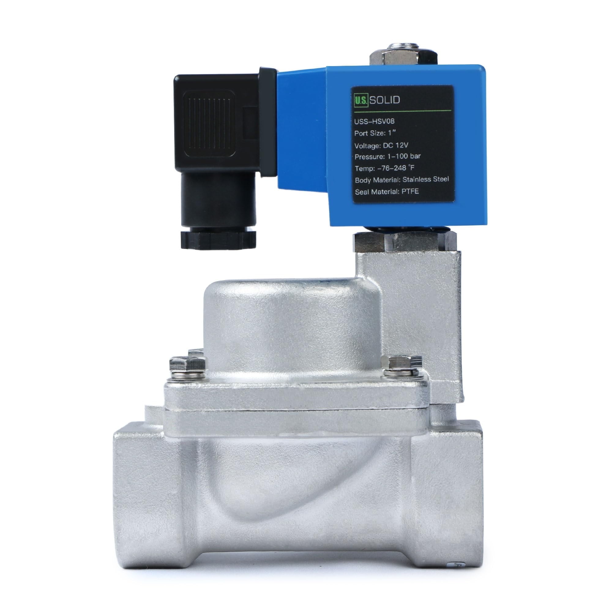U.S. Solid High Pressure Electric Solenoid Valve 20-100 bar DC 12V ...