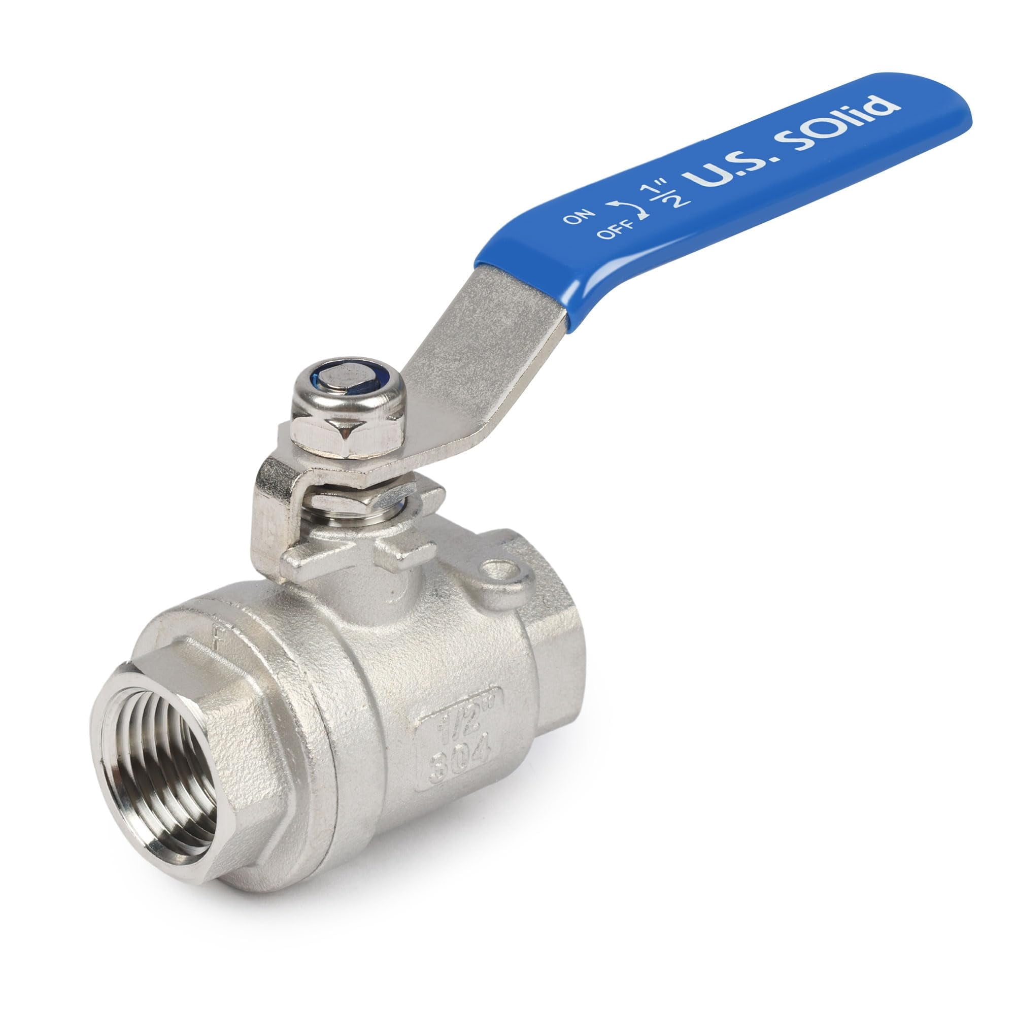 U.S. Solid Manual Water Shut Off Ball Valve 1/2 inch 304 Stainless ...