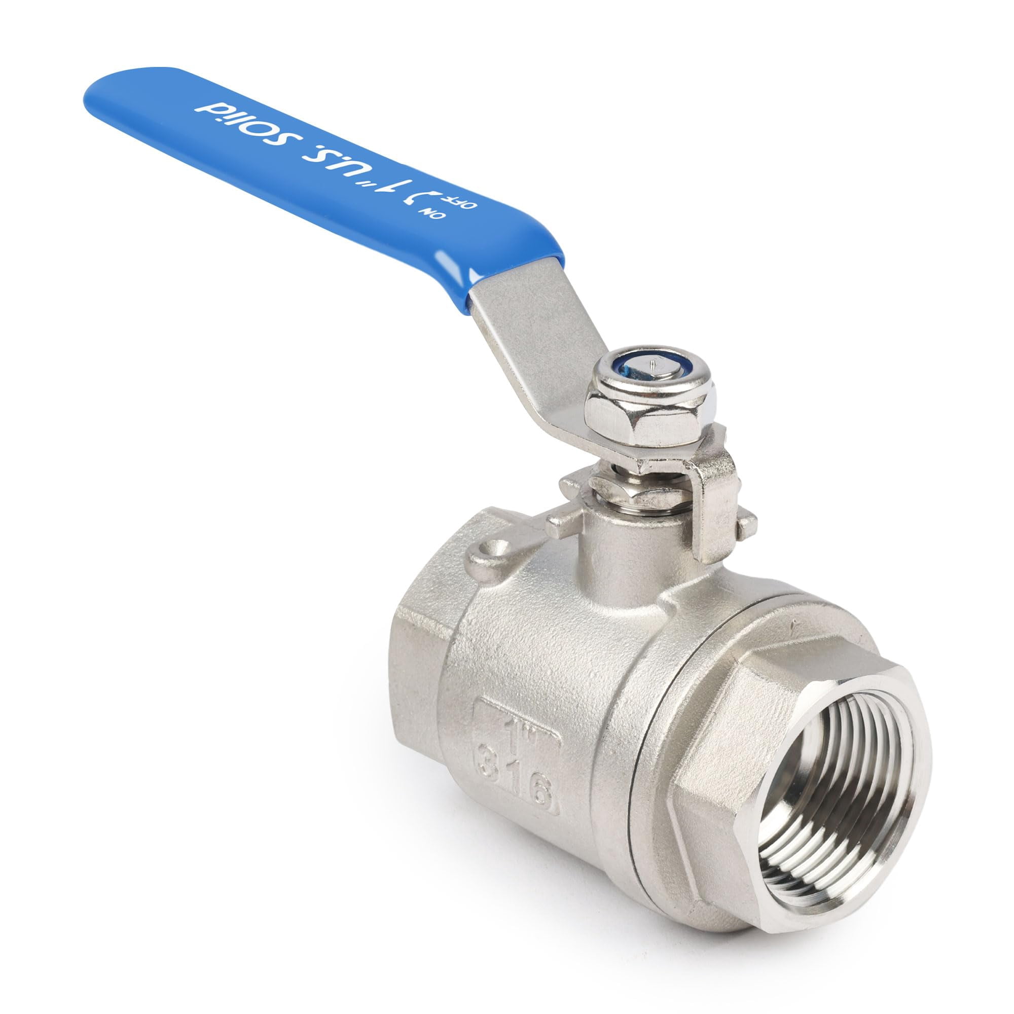 U.S. Solid Manual Water Shut Off Ball Valve 1 inch 316 Stainless Steel ...