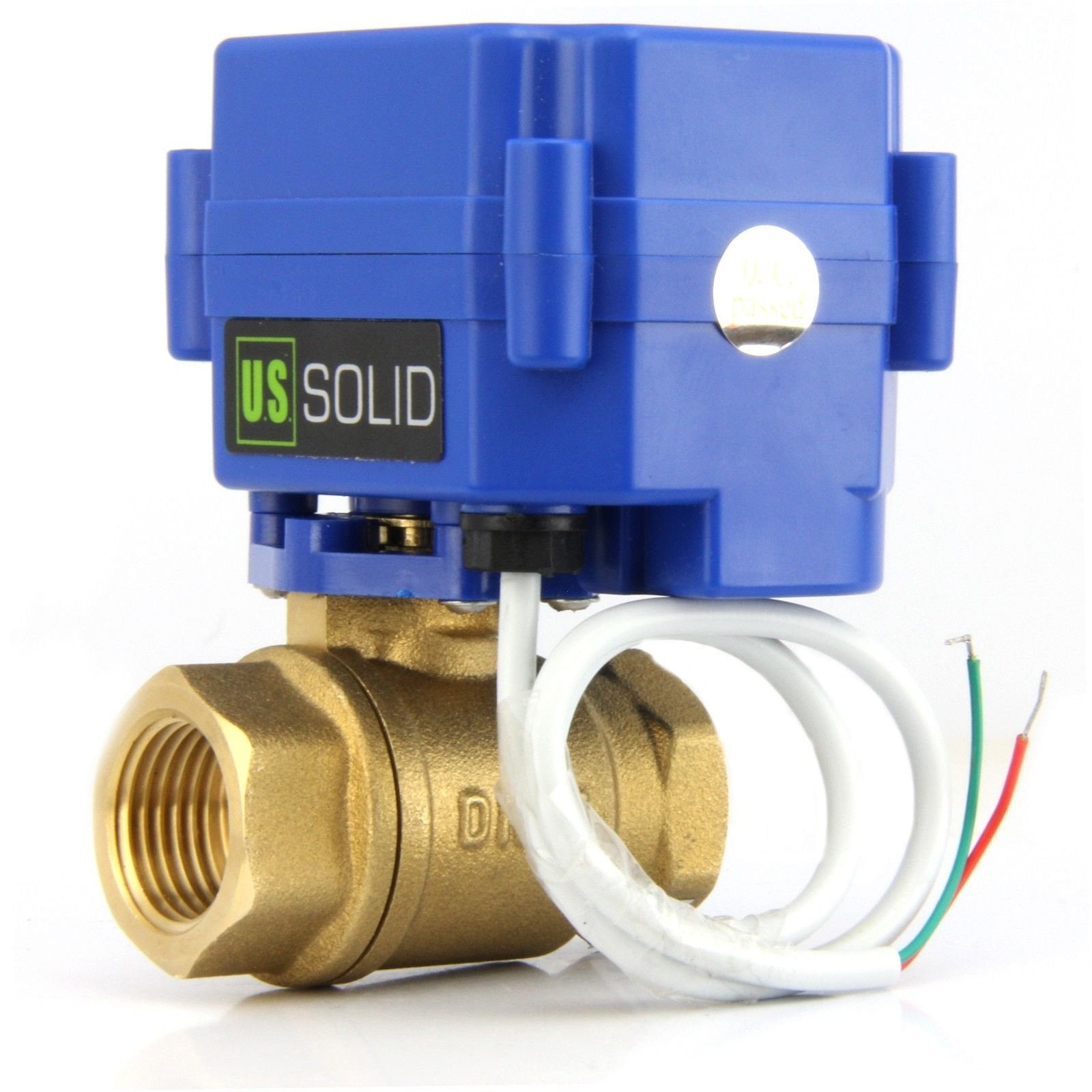 U.S. Solid Normally Open Motorized Ball Valve 1/2 in Full Port Brass 9 ...