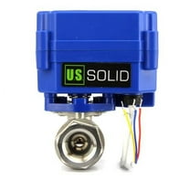U. S. Solid IP65 Motorized Ball Valve 1 in NPT Standard Port Brass AC ...