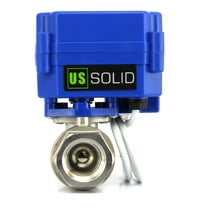 U. S. Solid IP65 Motorized Ball Valve 1/2 in NPT Full Port Stainless ...