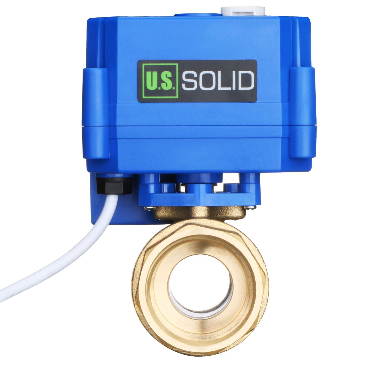 U. S. Solid IP65 Motorized Ball Valve with Hand Wheel 1 in NPT Standard Port Brass AC/DC 9-24V 3 ...