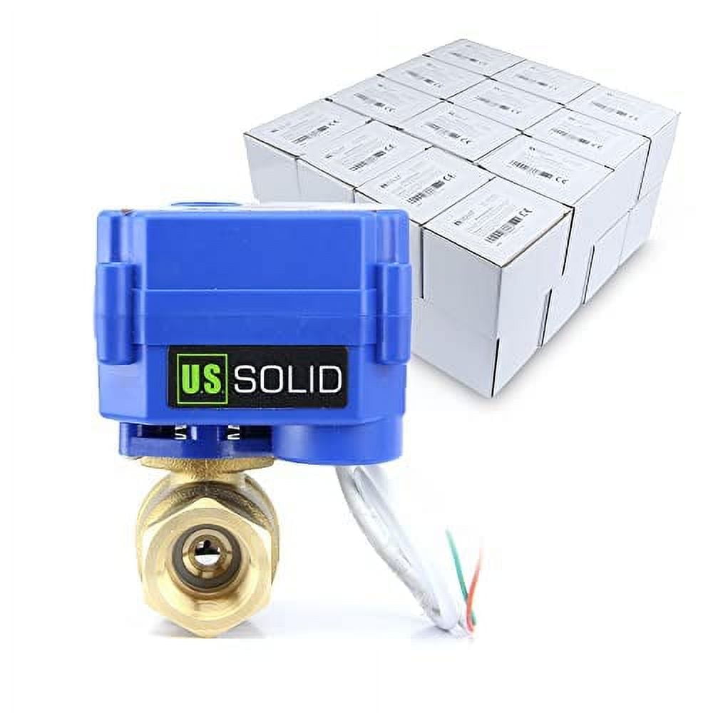 U.S. Solid Motorized Ball Valve, 1 inch Brass 9-24V AC/DC Normally ...
