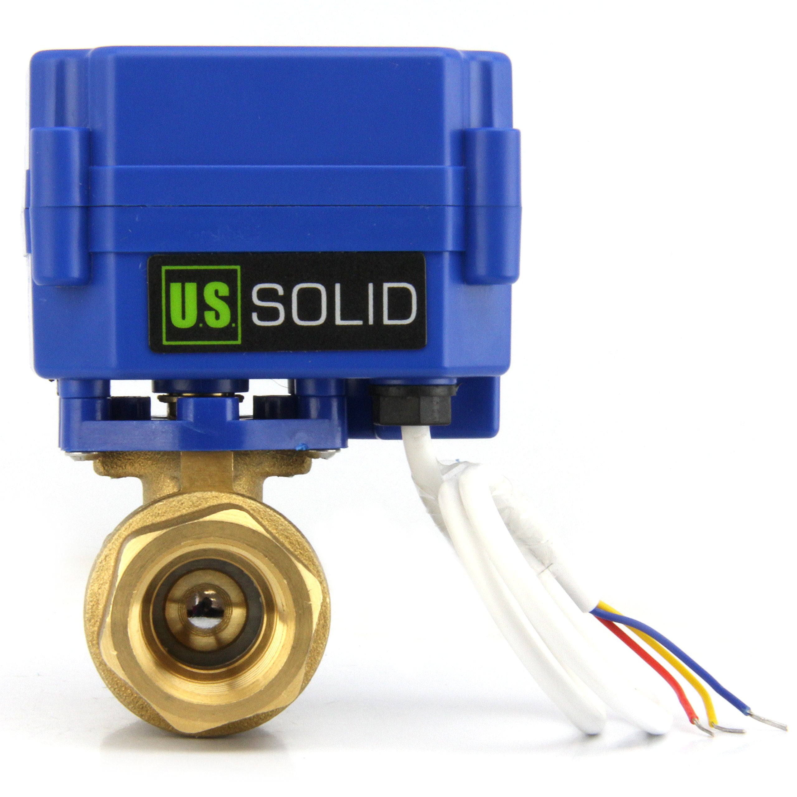 U. S. Solid IP65 Motorized Ball Valve 1 in NPT Standard Port Brass AC ...