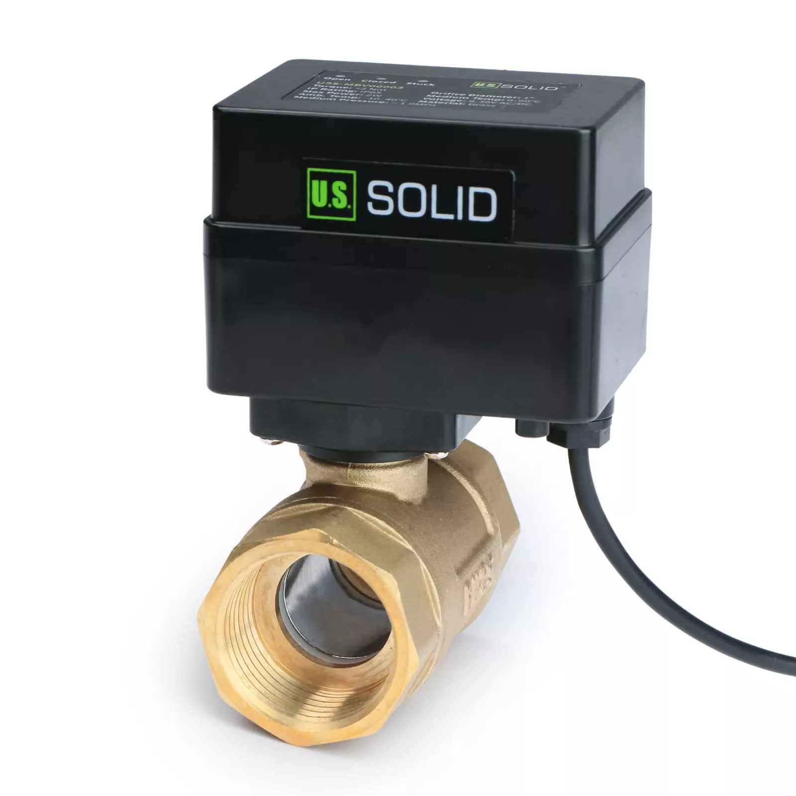 U. S. Solid Motorized Ball Valve with 3 Signal Lights, 1 inch, Brass ...