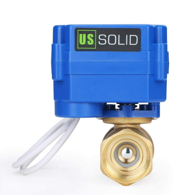 U.S. Solid 3/4 inch Brass Motorized Ball Valve, 85-265V AC, 2-Wire Auto ...