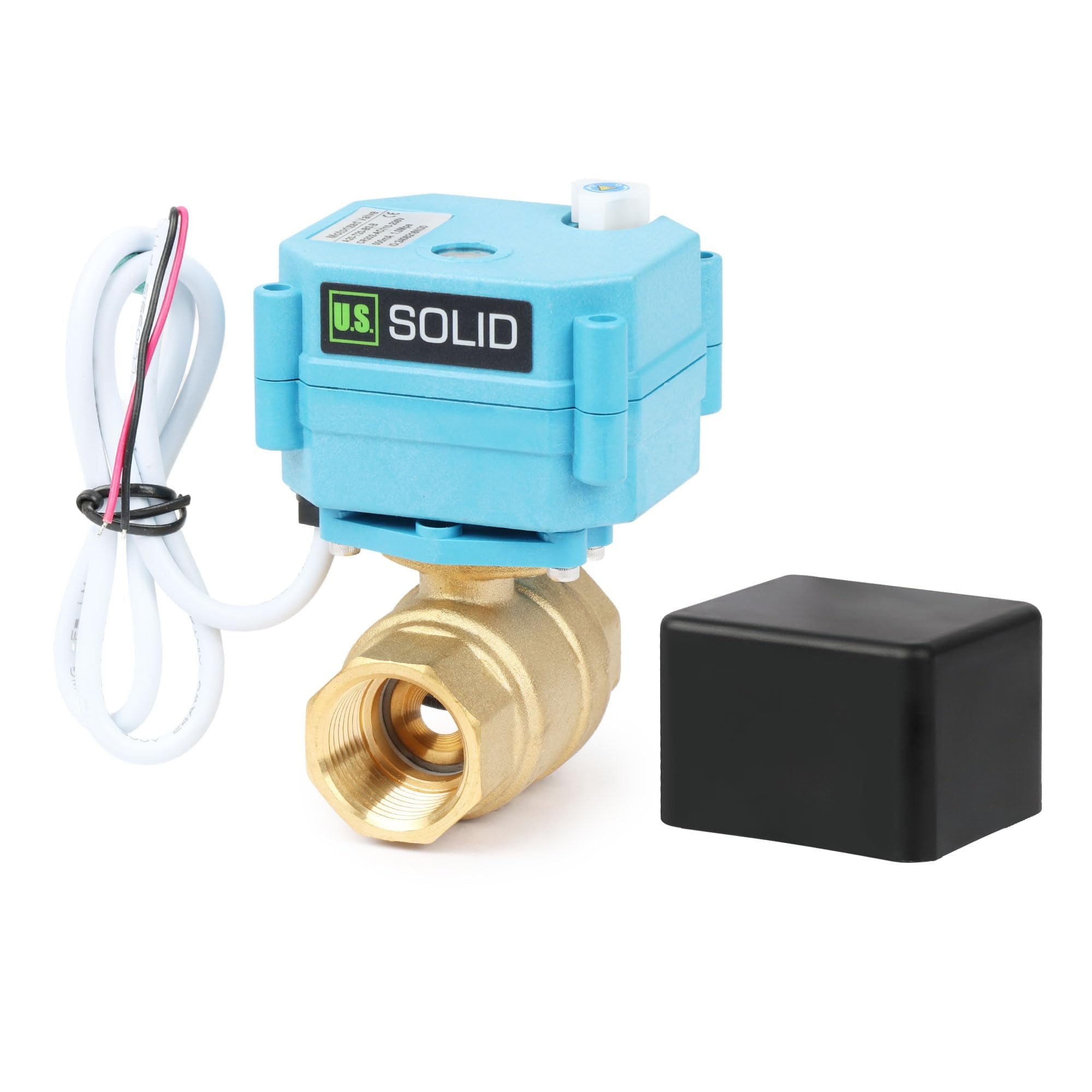 U.S. Solid Motorized Ball Valve - IP67 3/4inch Brass Ball Valve with ...