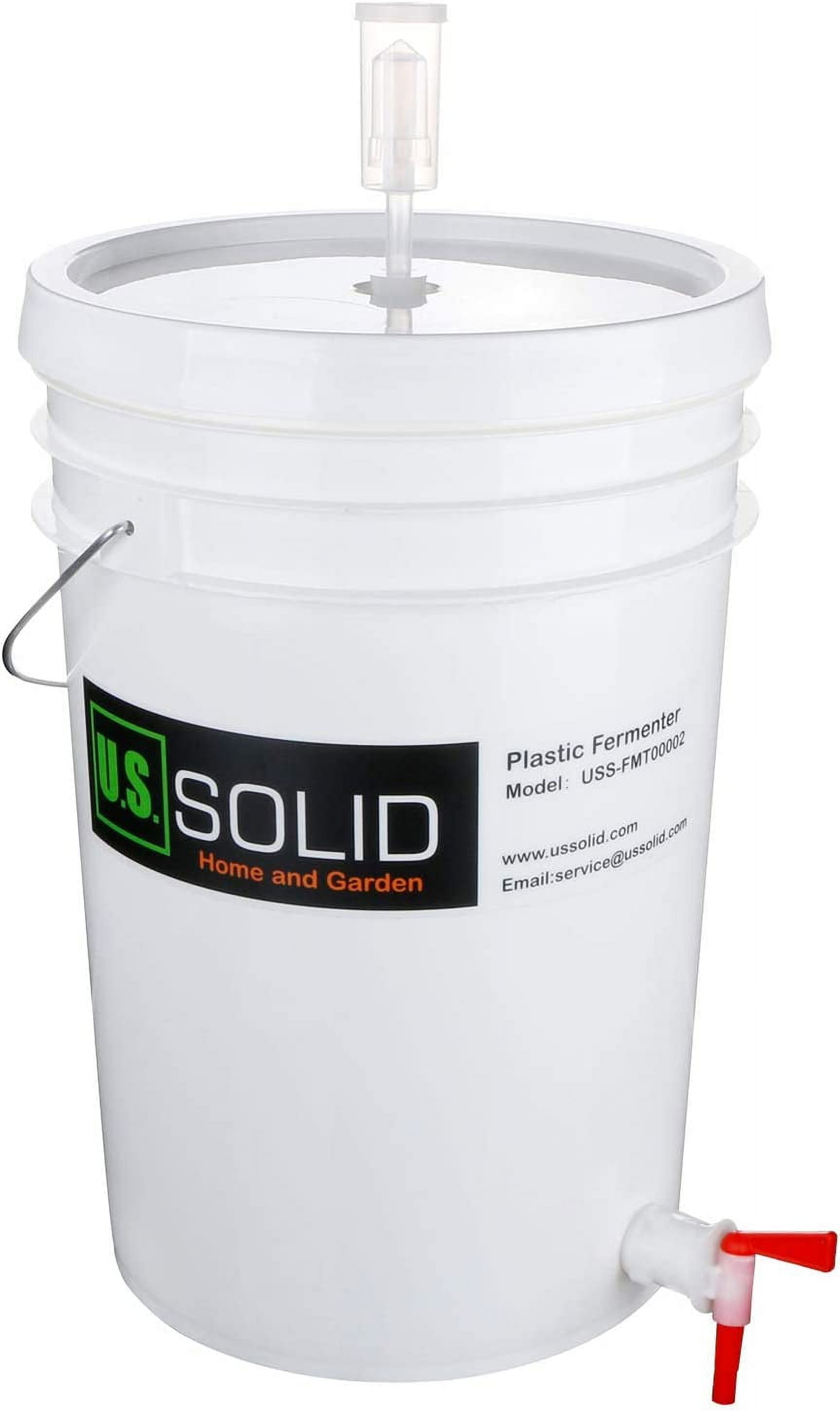 U.S. Solid Plastic Fermenter - 6.5 Gallon Food-Grade Fermenting Bucket ...